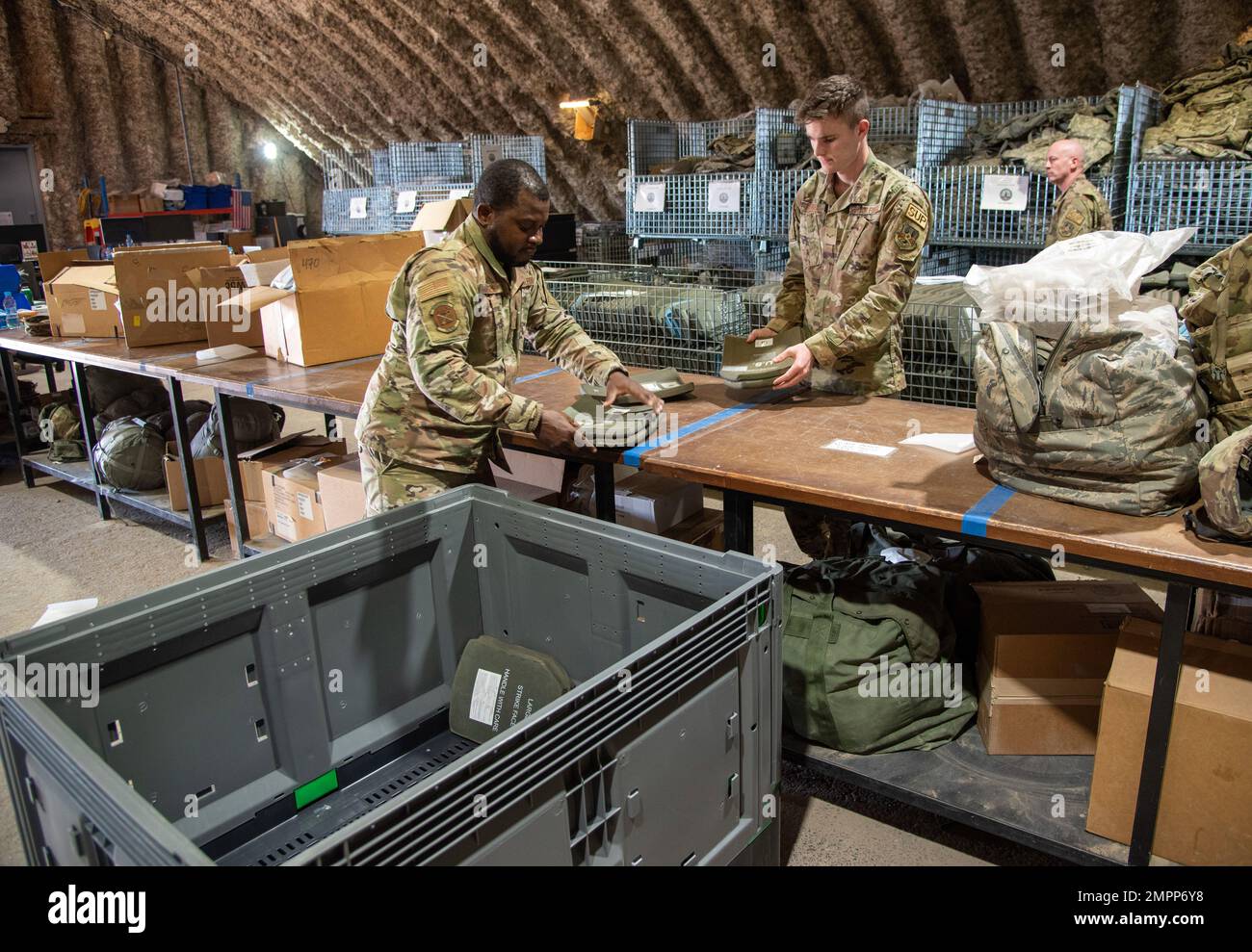 Senior Airman Joseph Essilfie (left) and Airman 1st Class Jake Gaffney ...