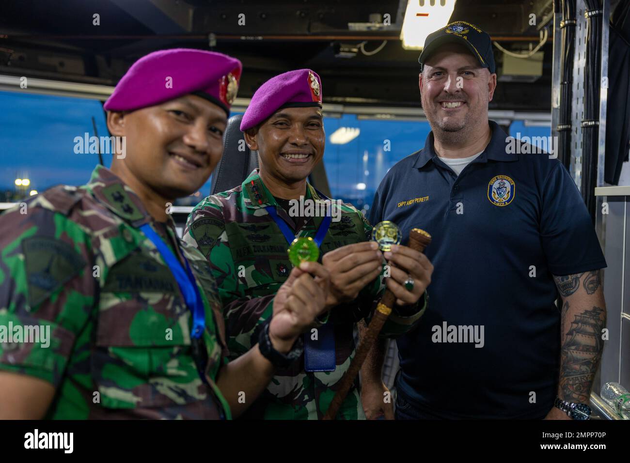 Korps Marinir leadership personnel with the 7th Infantry Battalion, 4th ...