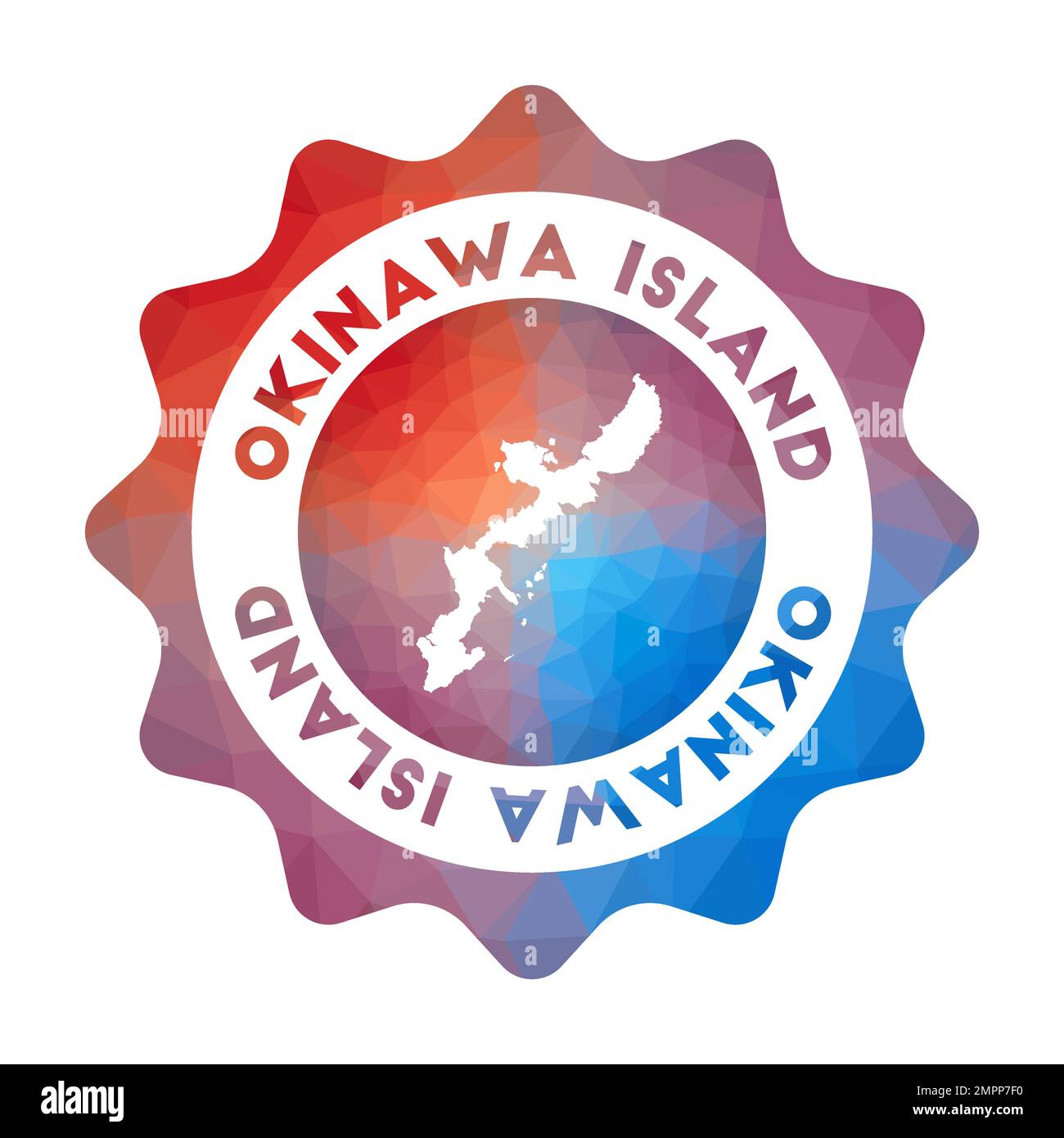 Okinawa Island low poly logo. Colorful gradient travel logo in ...