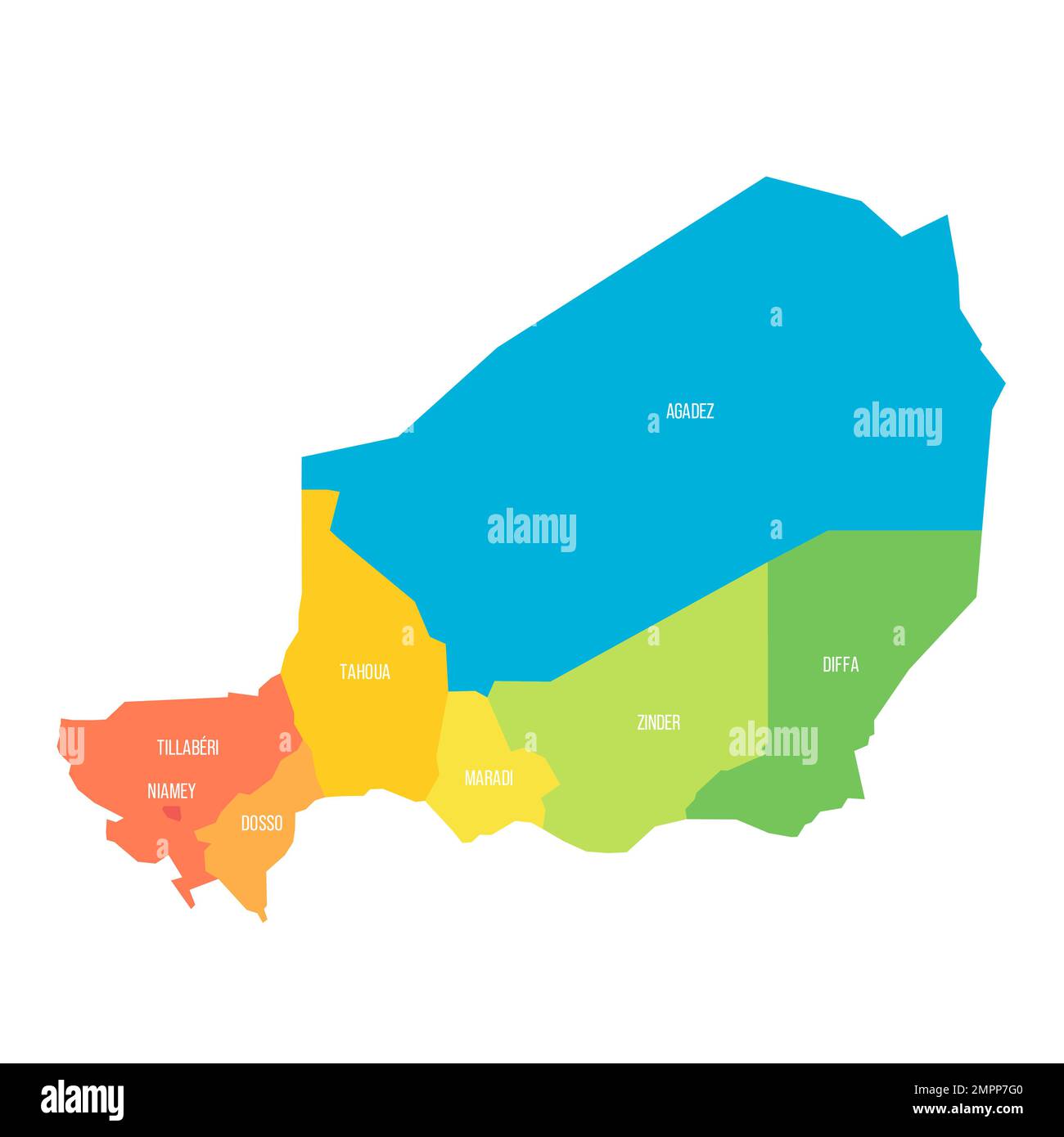 Niger political map of administrative divisions Stock Vector Image ...