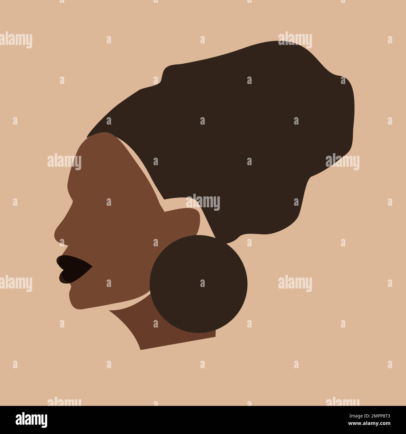 Beautiful woman head illustration modern abstract style Stock Vector ...
