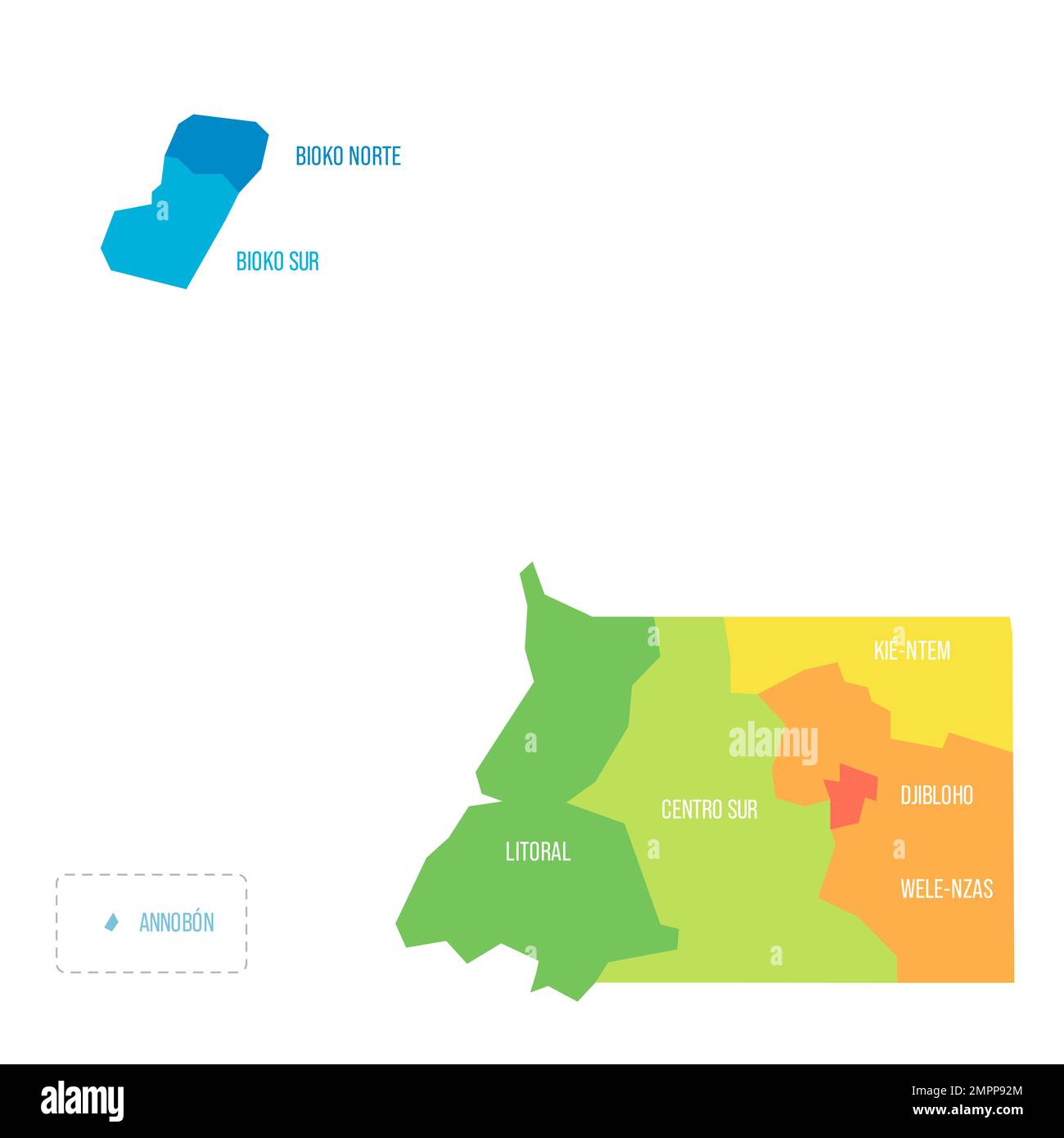Equatorial Guinea political map of administrative divisions Stock ...