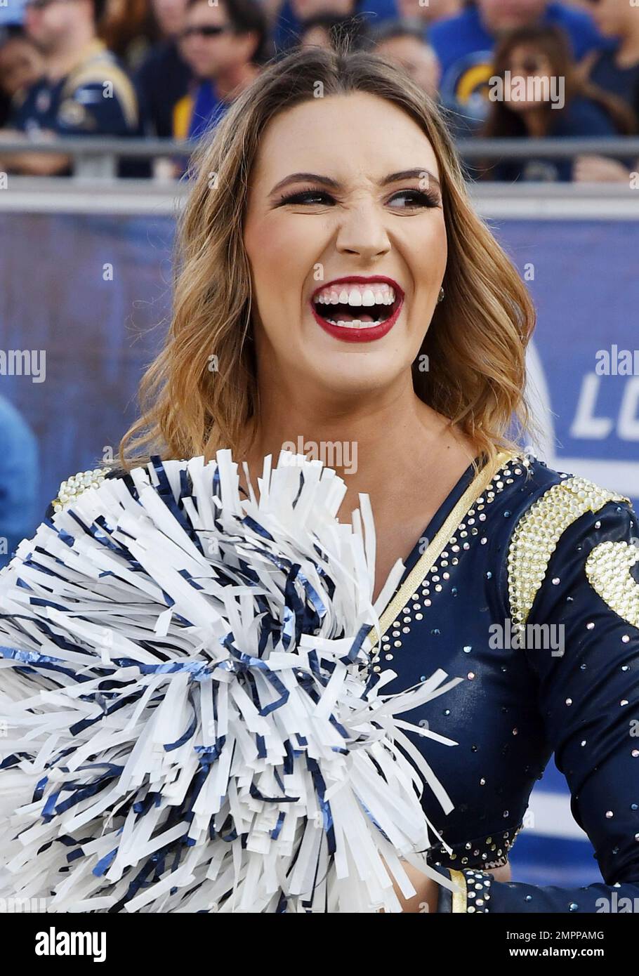 Los Angeles Rams cheerleader on the sidelines during a game against the ...