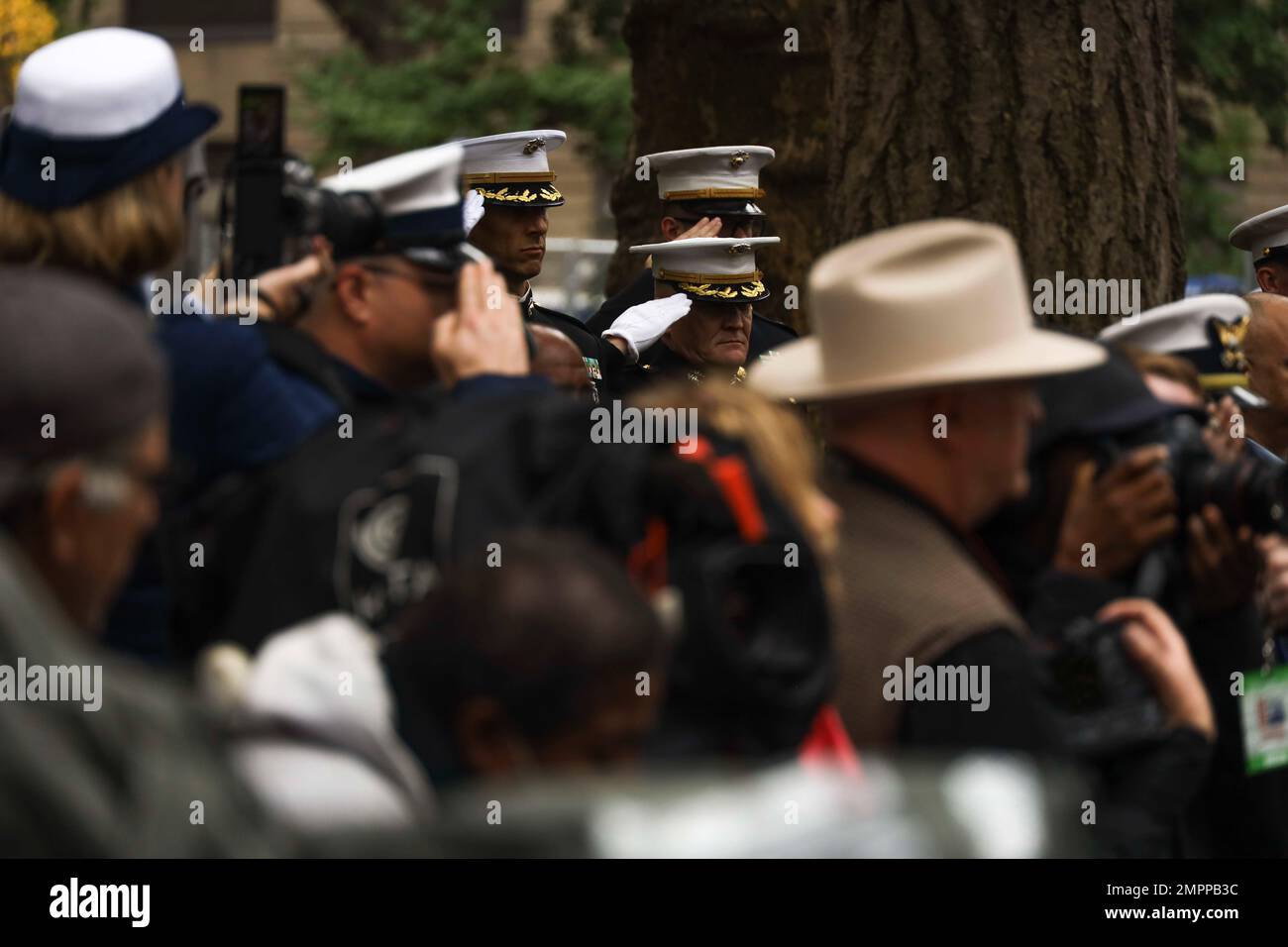 U.S. Marine Corps Col. Phillip N. Ash, center, commanding officer, 1st ...