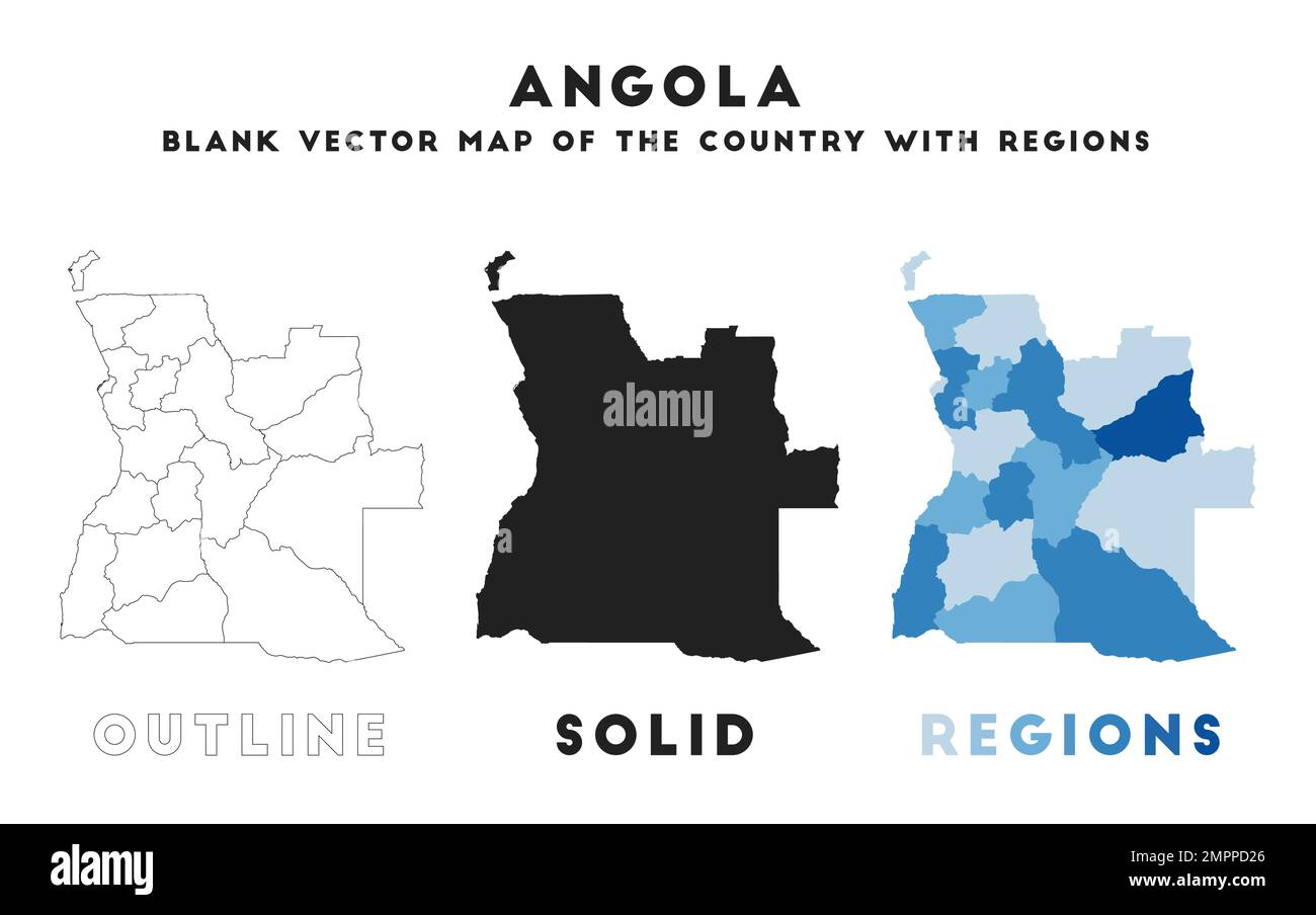 Angola map. Borders of Angola for your infographic. Vector country ...