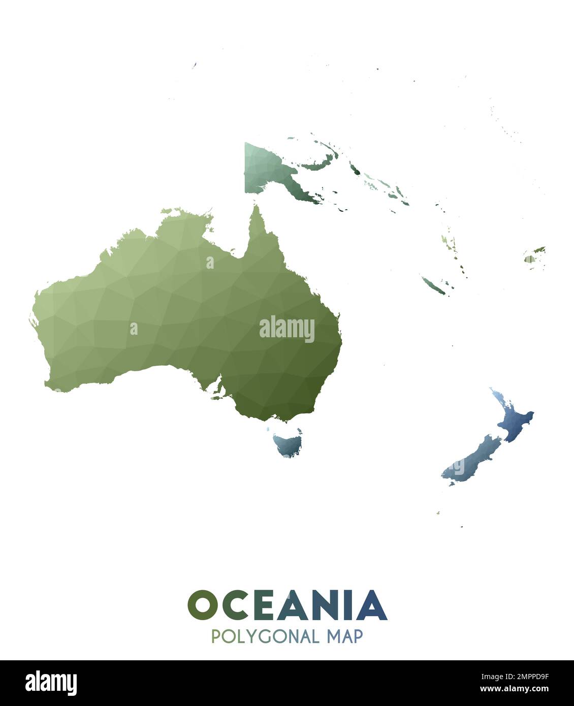 Oceania Map. Actual low poly style continent map. Stylish vector ...