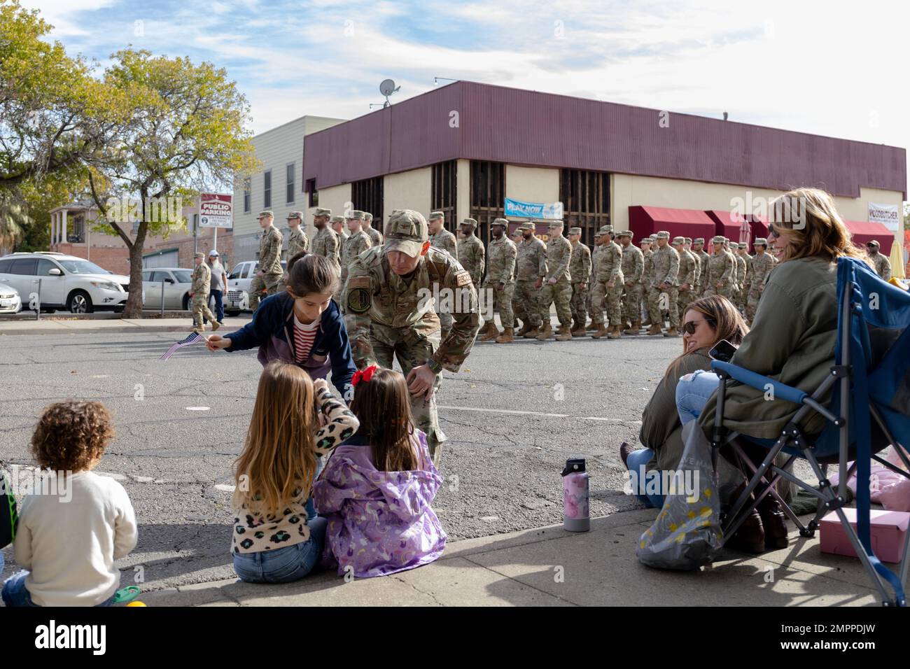 Col. Geoffrey Church, Commander of the 9th Reconnaissance Wing, greets ...