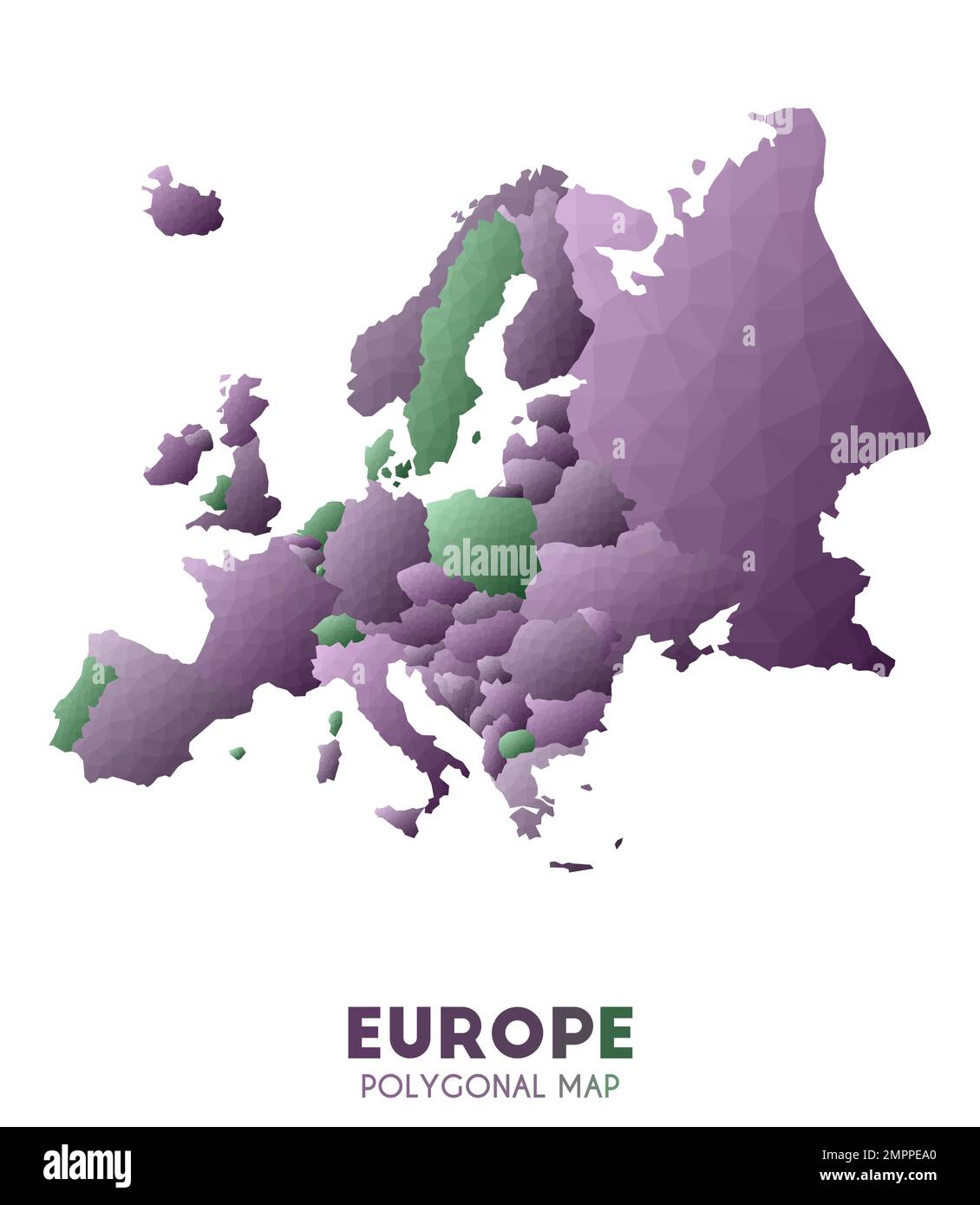 Europe Map. Actual low poly style continent map. Glamorous vector ...