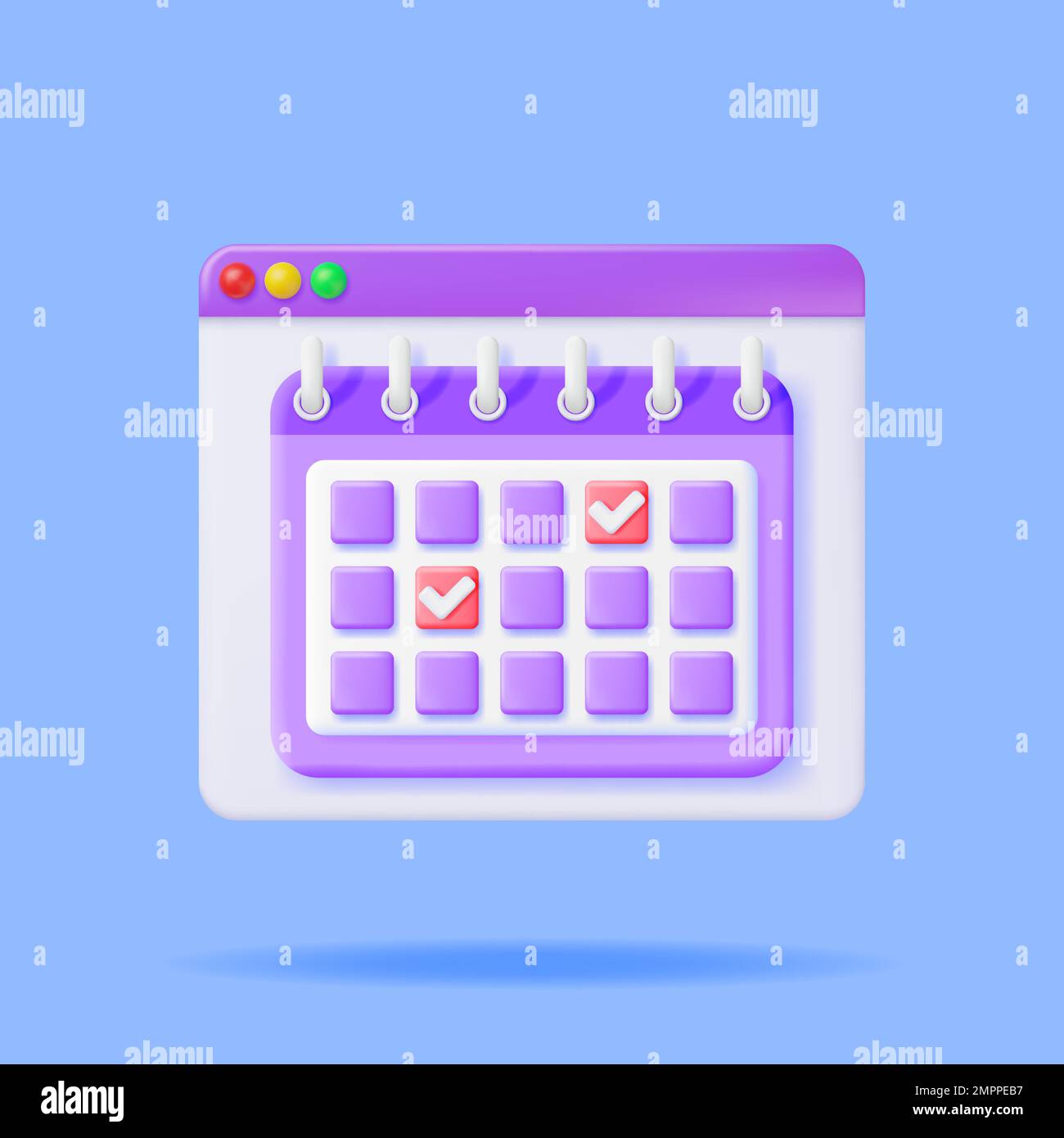 3d paper spiral wall calendar isolated render calendar icon schedule hi ...