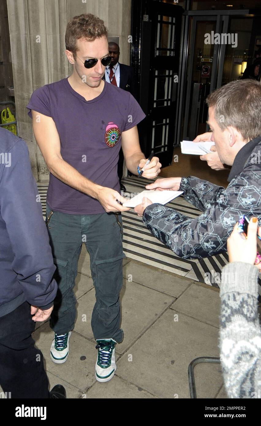 "Coldplay's" frontman Chris Martin was seen outside of BBC Radio 2 in a ...