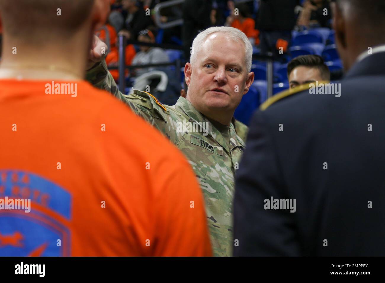 U.S. Army Lt. Gen. John R. Evans speaks to University of Texas at San Antonio Reserve Officers ...