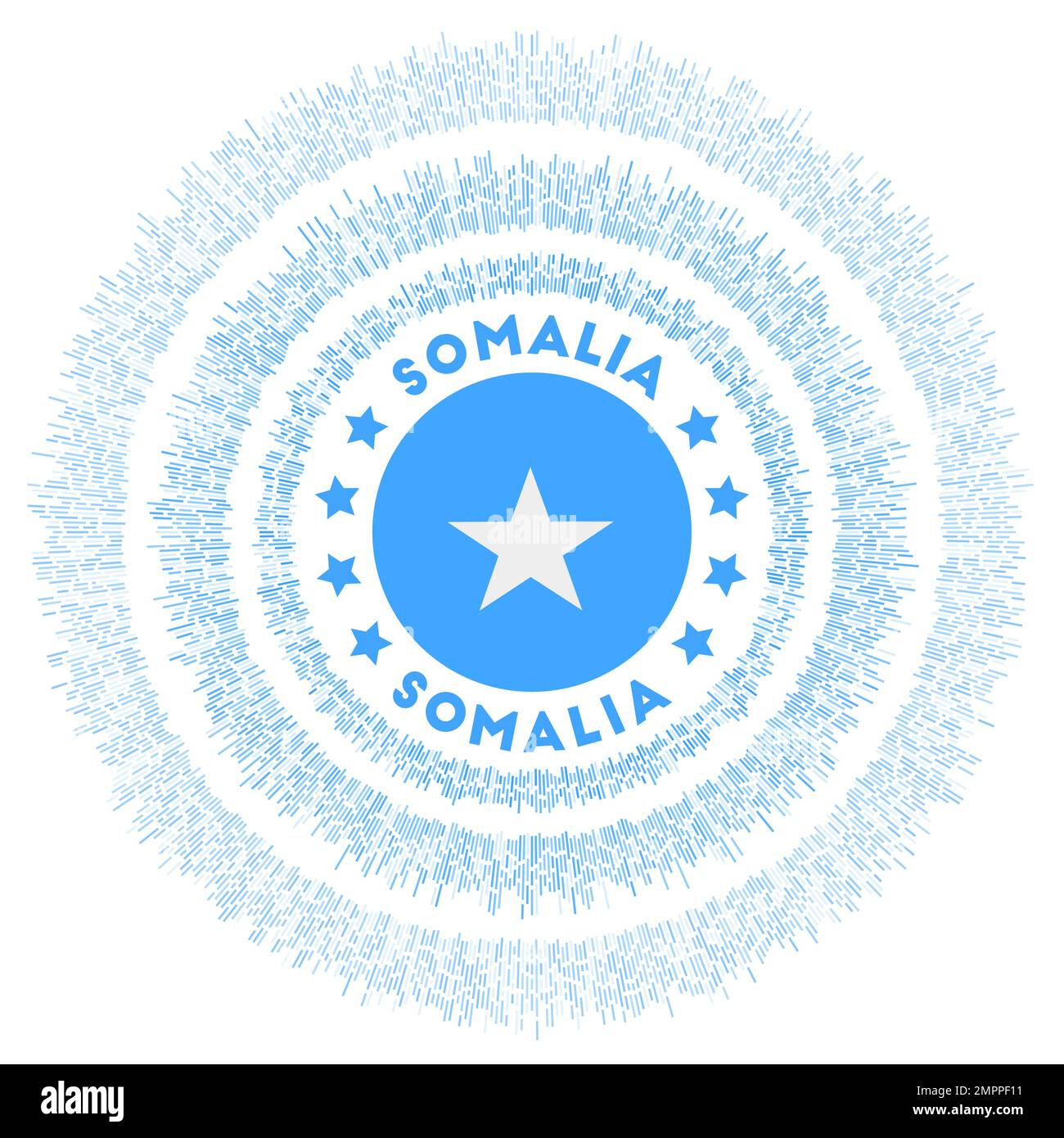 Somalia symbol. Radiant country flag with colorful rays. Shiny sunburst ...