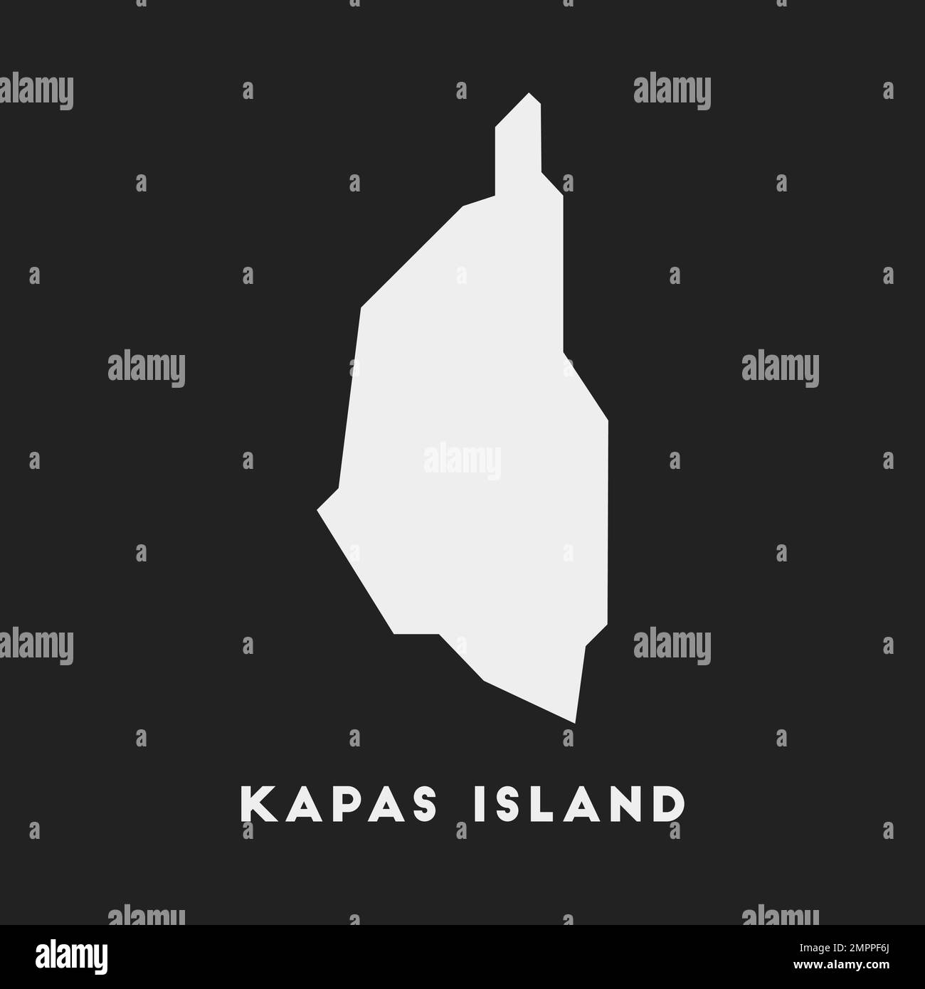 Kapas Island icon. Map on dark background. Stylish Kapas Island map ...