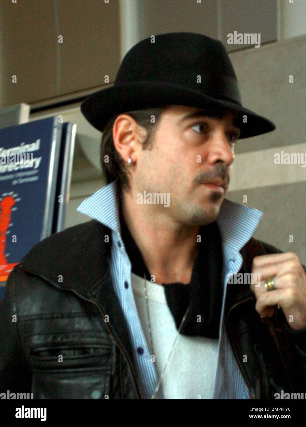 Actor Colin Farrell arrives at LAX after a flight from Chicago where he ...