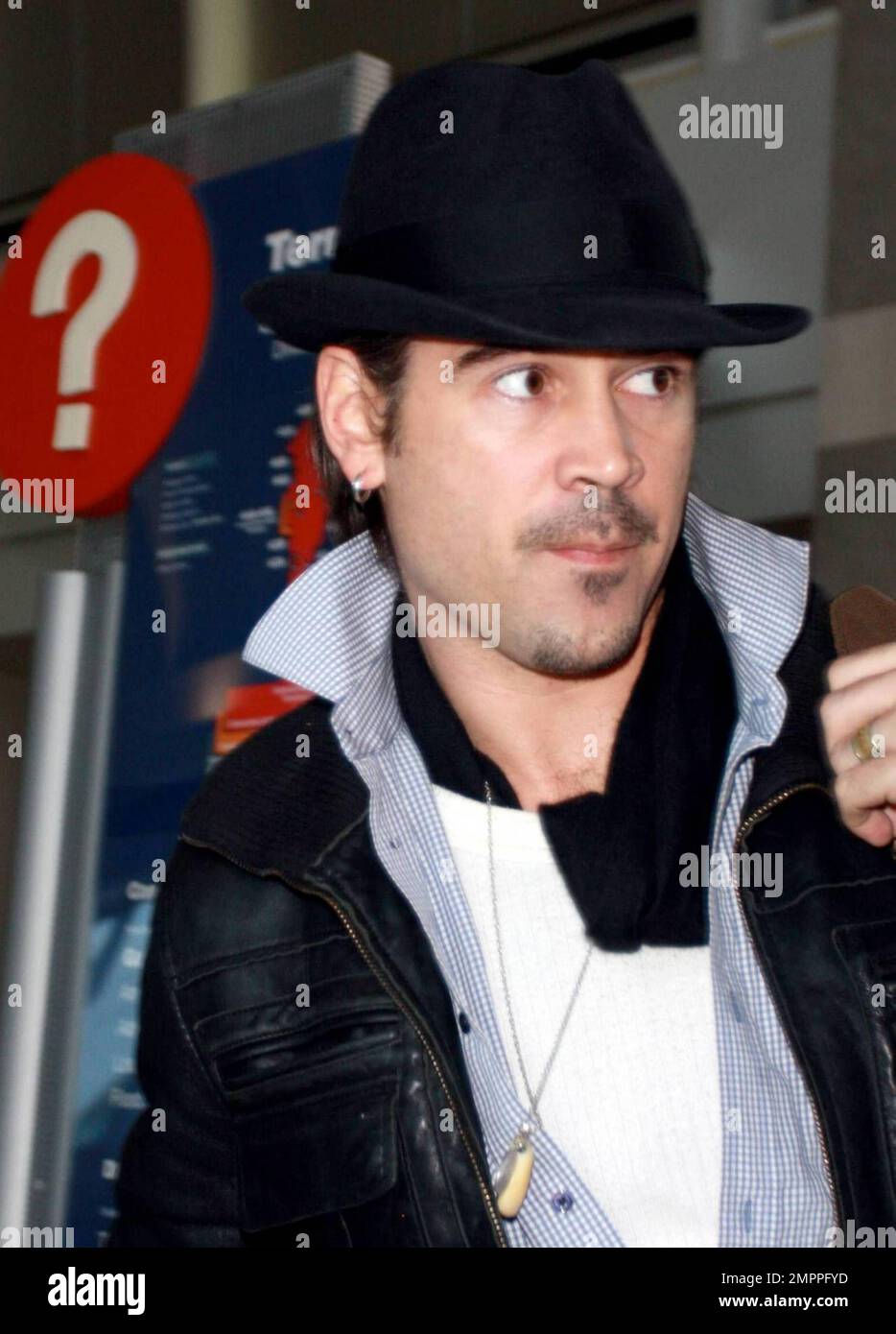 Actor Colin Farrell arrives at LAX after a flight from Chicago where he ...