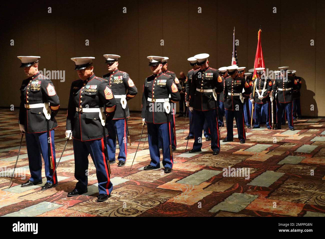 U.S. Marines with Recruiting Station Sacramento bow their heads for the ...