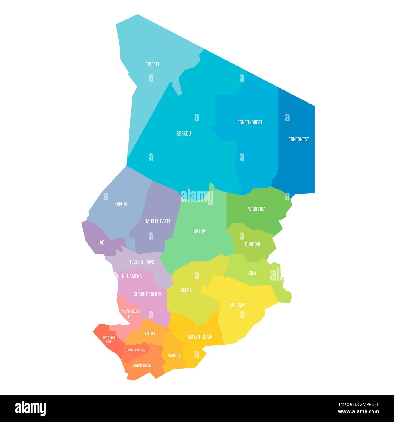 Chad political map of administrative divisions Stock Vector Image & Art ...