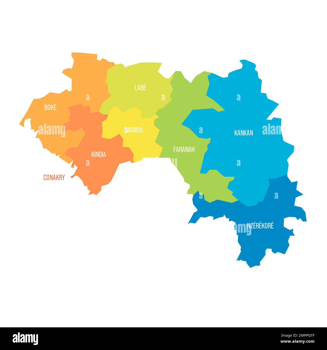 Guinea political map administrative Stock Vector Images - Alamy