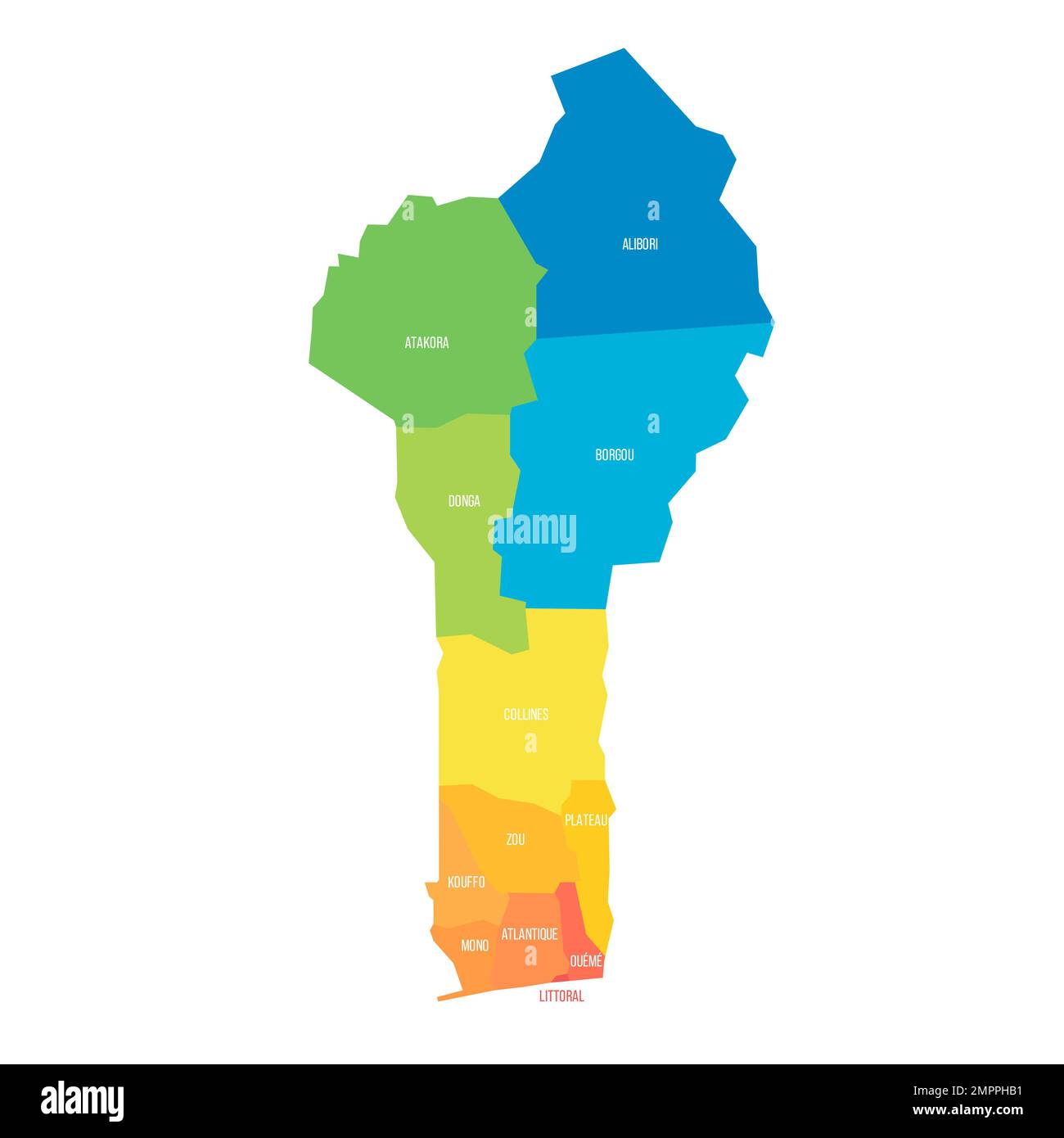 Benin political map of administrative divisions Stock Vector Image ...