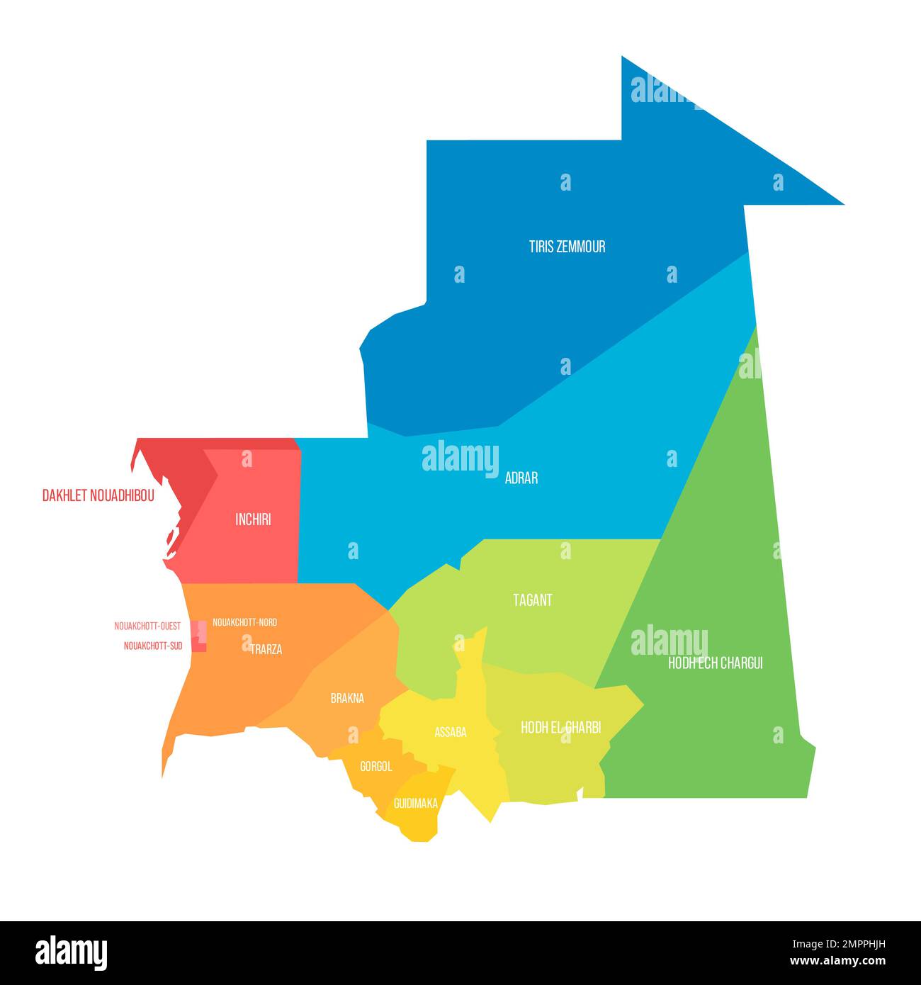 Mauritania political map administrative hi-res stock photography and ...