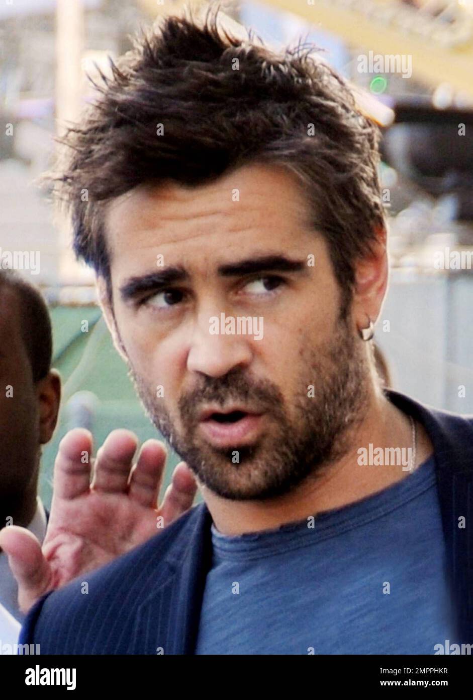 Irish bad boy, actor Colin Farrell arrives via the back door at the ...