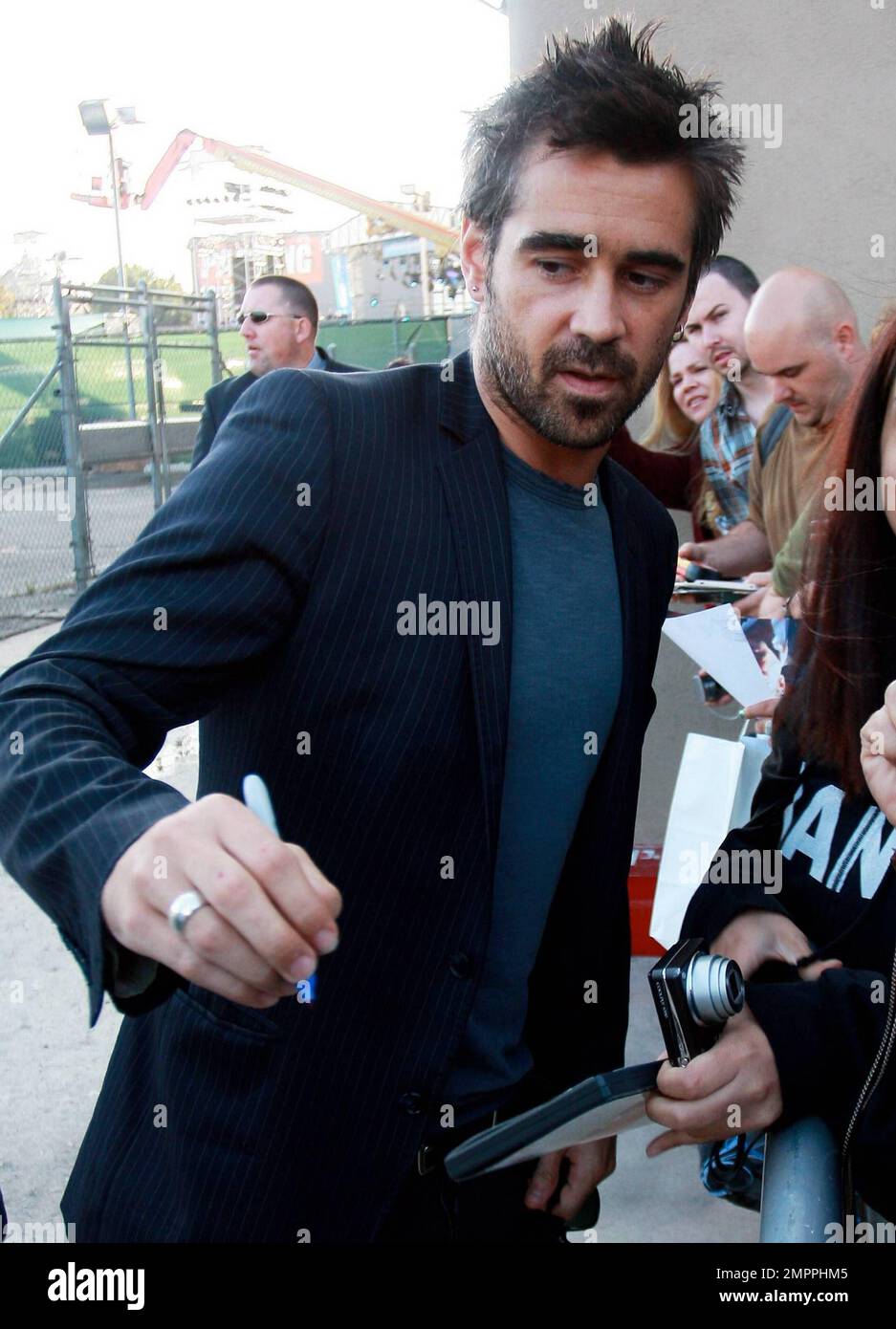 Irish bad boy, actor Colin Farrell arrives via the back door at the ...