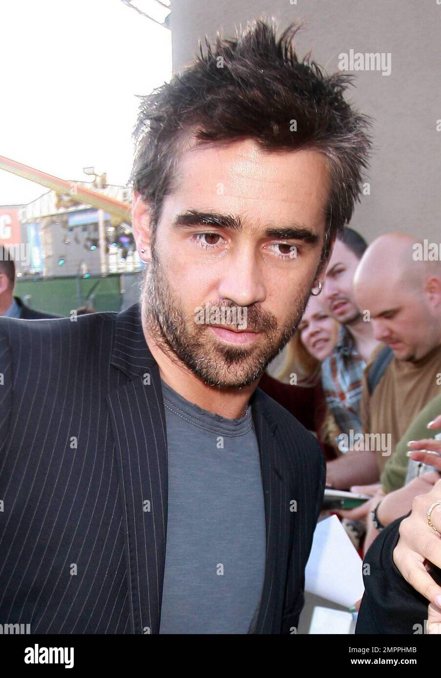 Irish bad boy, actor Colin Farrell arrives via the back door at the ...