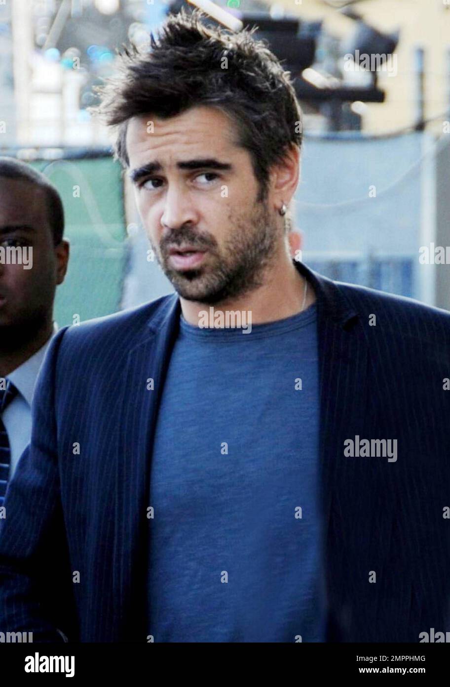 Irish bad boy, actor Colin Farrell arrives via the back door at the ...