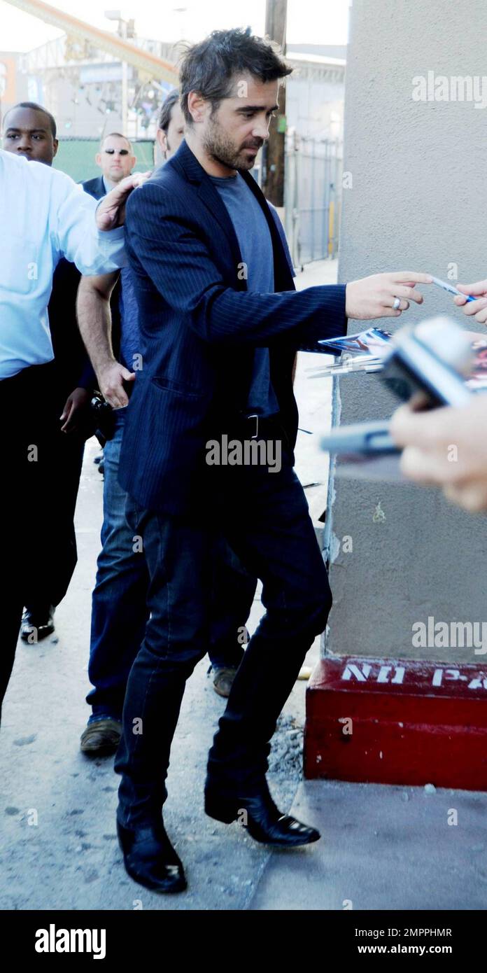 Irish bad boy, actor Colin Farrell arrives via the back door at the ...