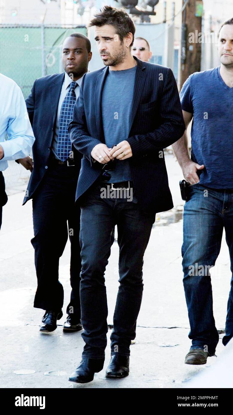 Irish bad boy, actor Colin Farrell arrives via the back door at the ...