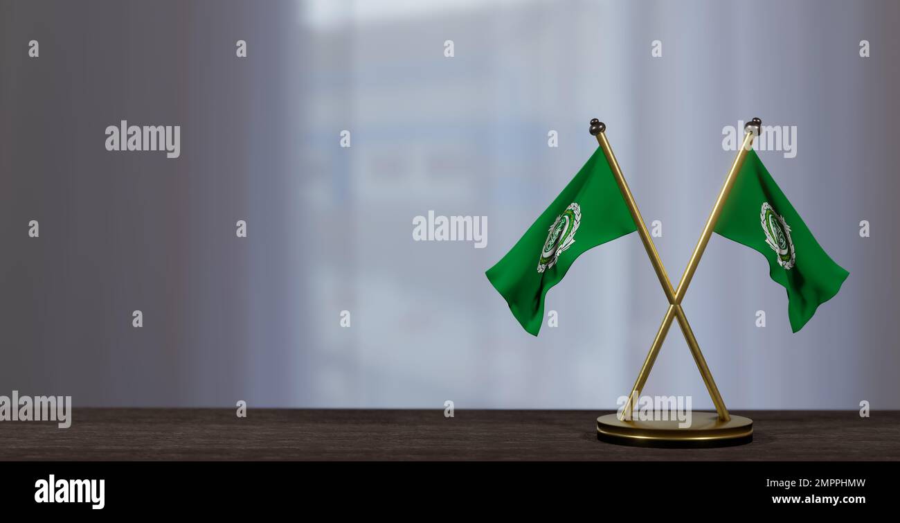 Flag Arab League at the negotiating table, flags Arab League, Flags on ...