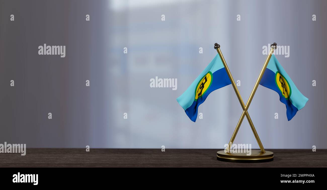 Flag CARICOM at the negotiating table, flags Caribbean Community, Flags ...
