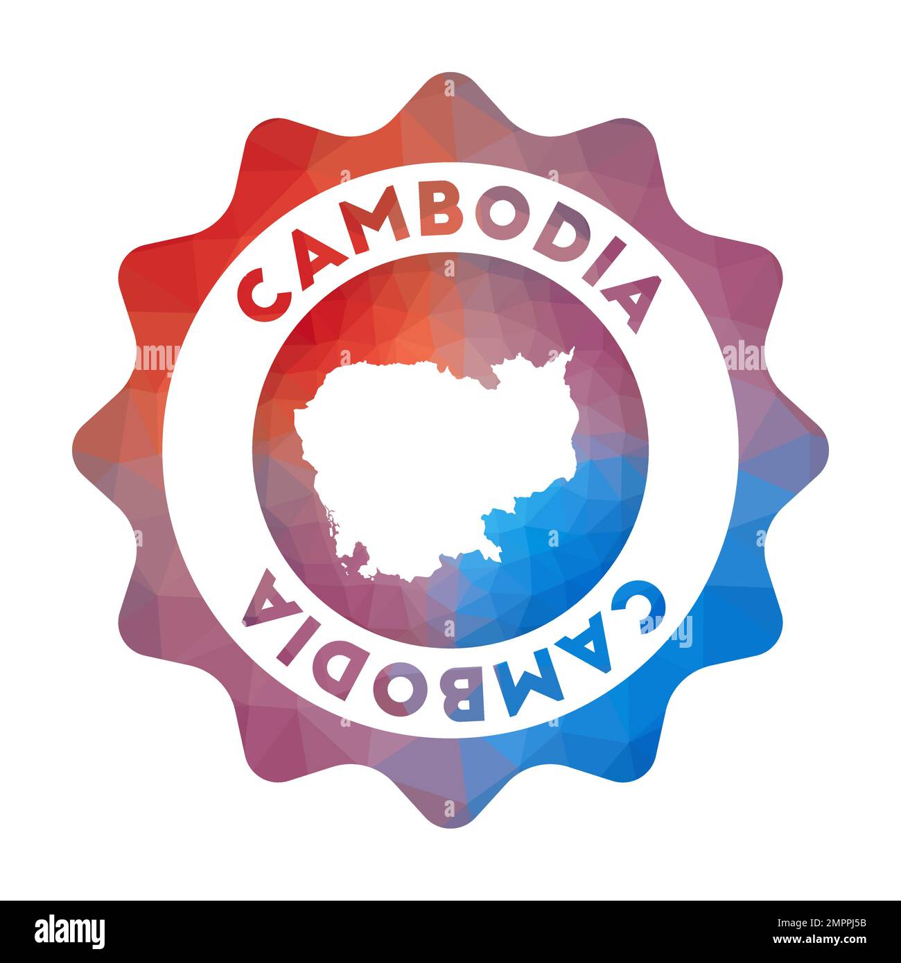 Cambodia low poly logo. Colorful gradient travel logo of the country in ...
