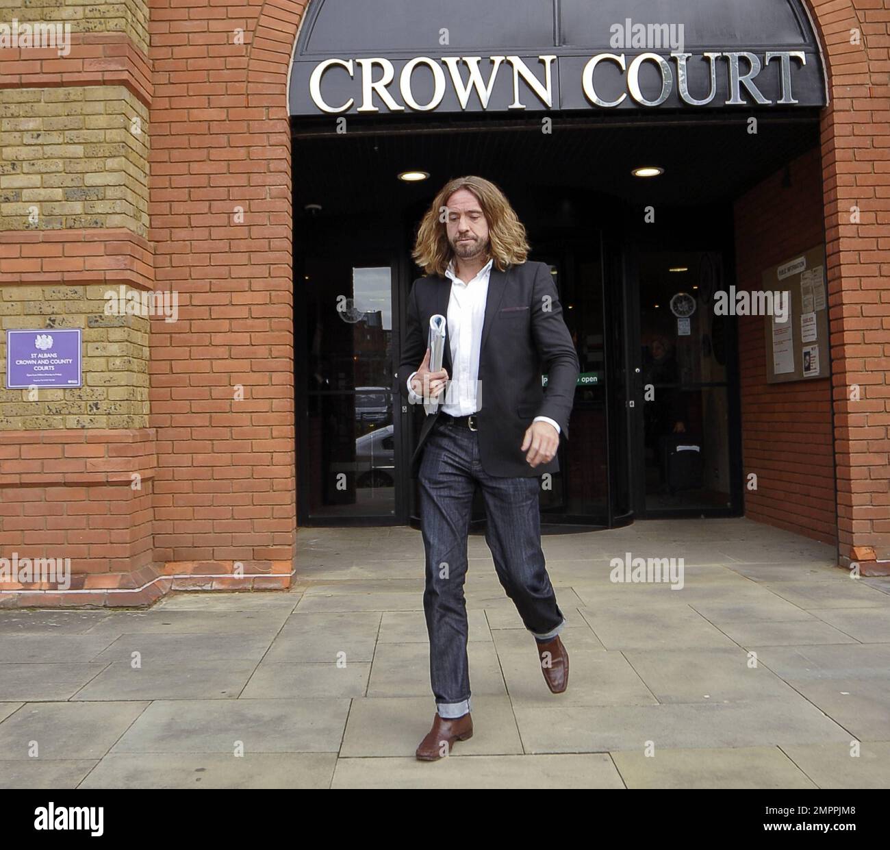 Justin Lee Collins leaving St Albans Crown Court during Collins' trail ...