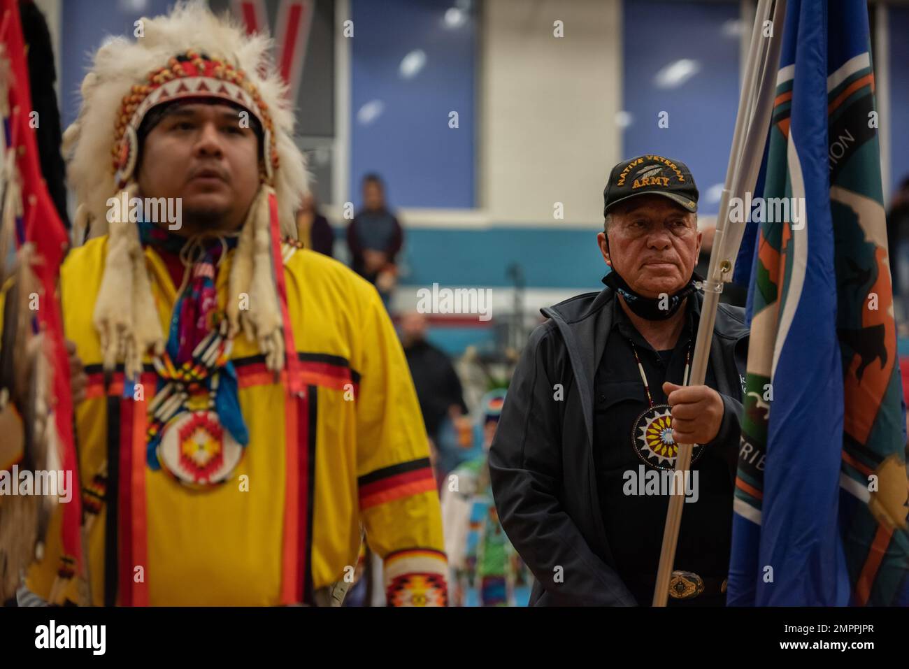 Native American from the Shoshone-Paiute Tribes participate in a Pow ...