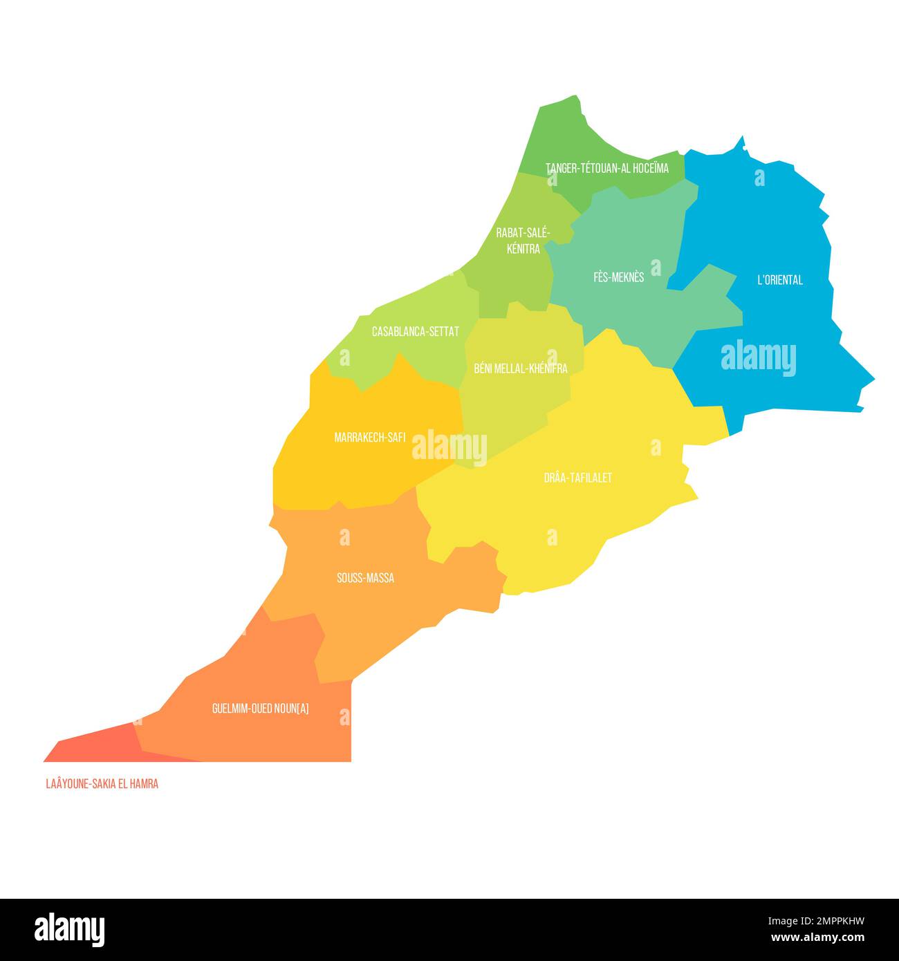 Morocco political map of administrative divisions Stock Vector Image ...