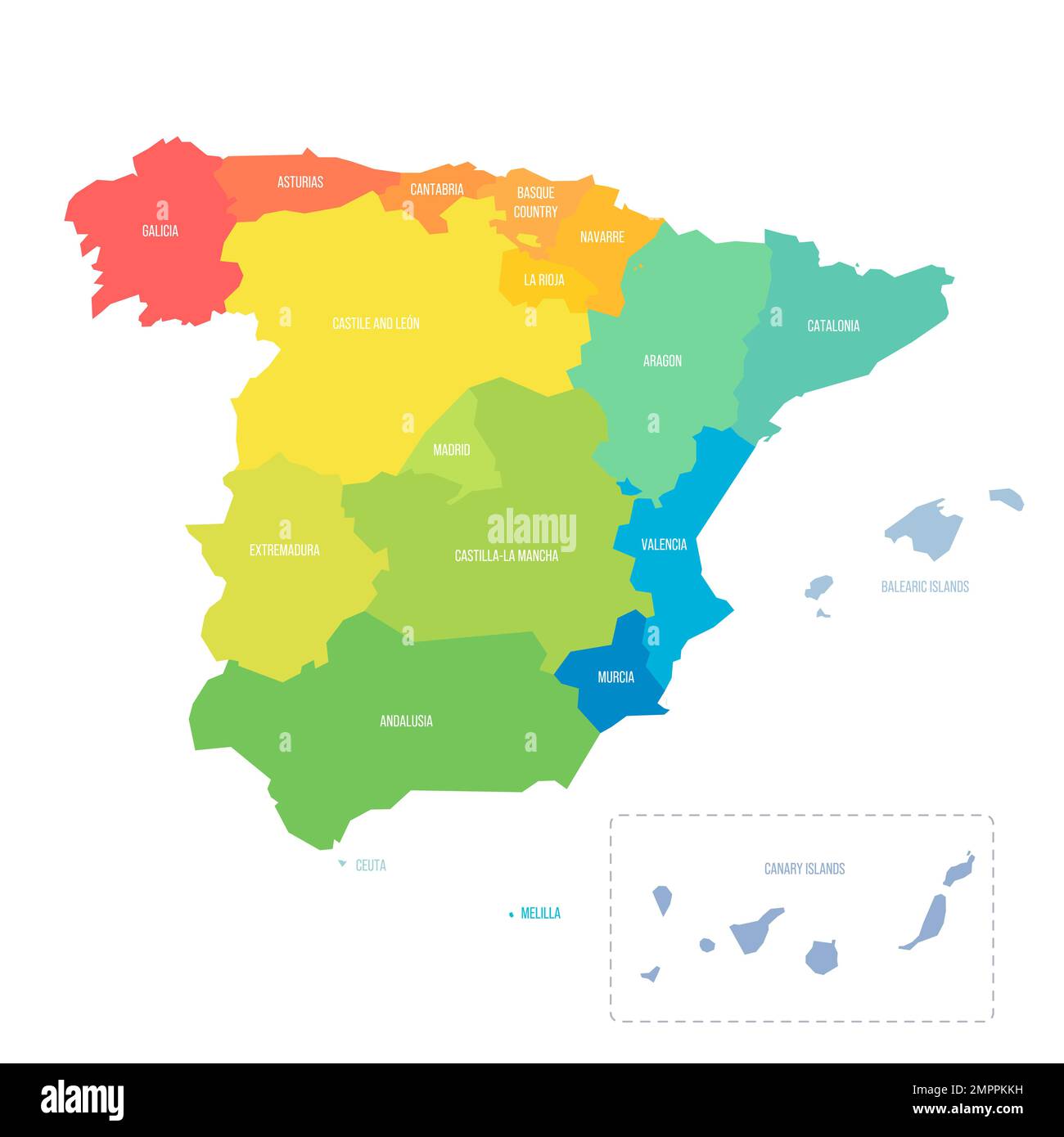 Spain political map of administrative divisions Stock Vector Image ...