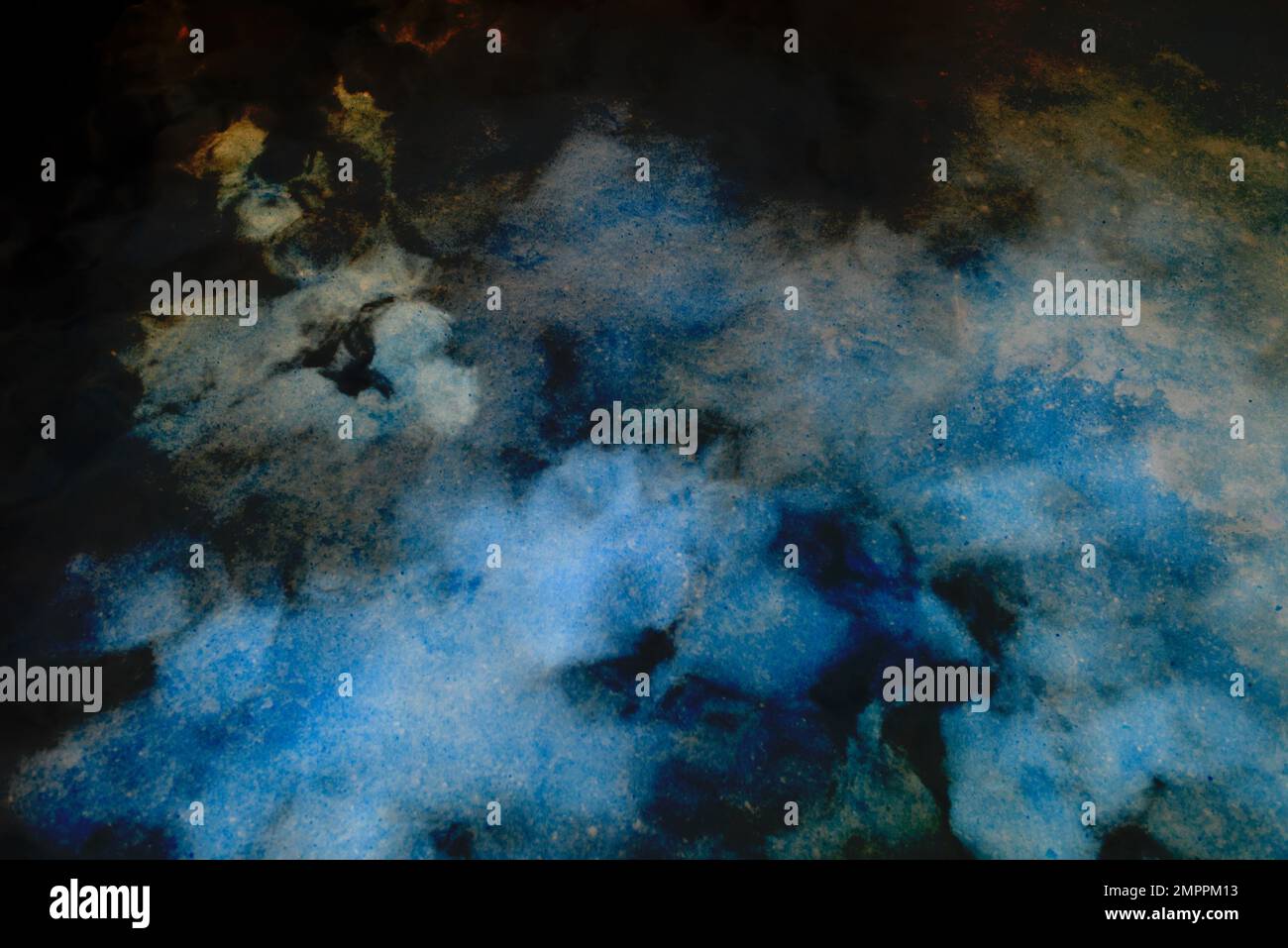 Abstract photo of a glowing water surface with dark blue neon light ...