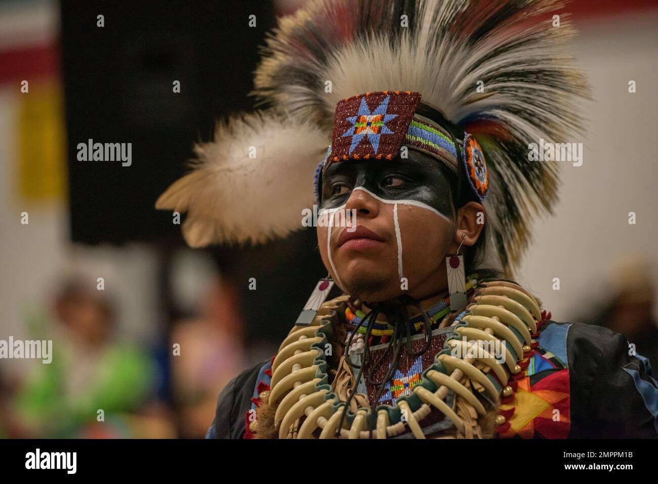 Native American from the Shoshone-Paiute Tribes participate in a Pow ...