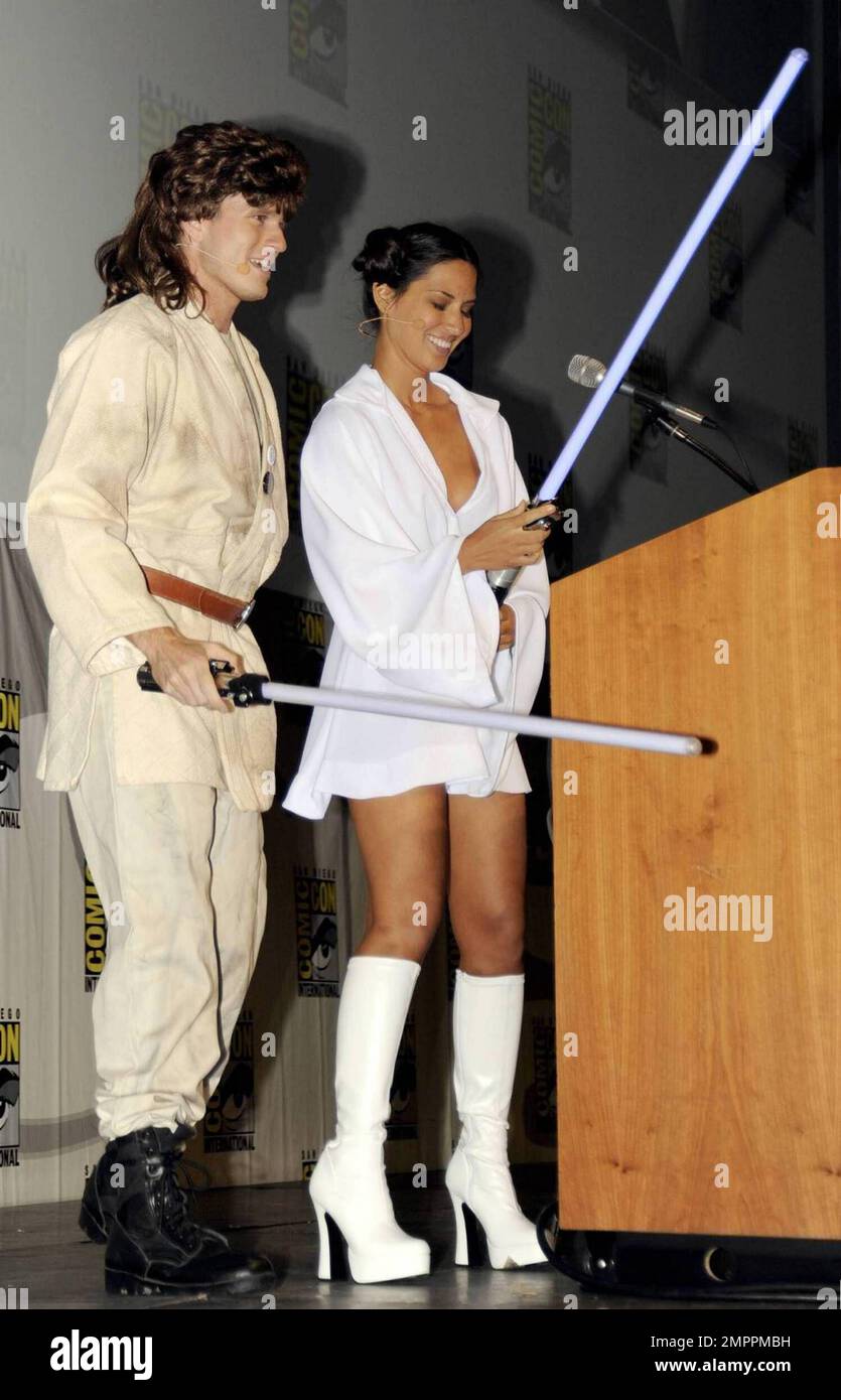 Olivia Munn and Kevin Pereira at the Lucasfilm panel, Friday, at Comic-Con San Diego, CA 7/24/09 ...