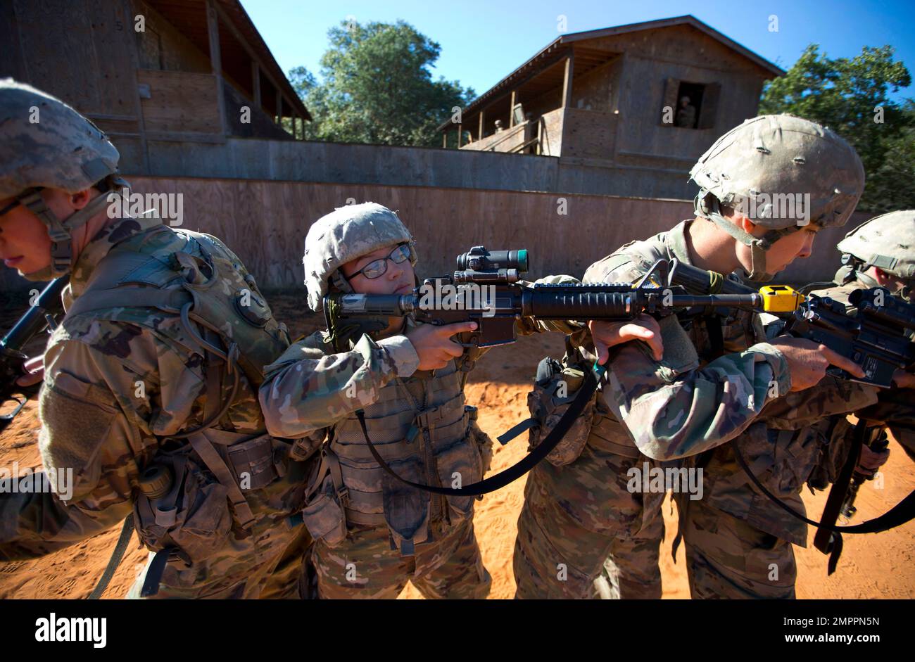 In this Oct. 4, 2017, photo, a female U.S. Army recruit practices ...
