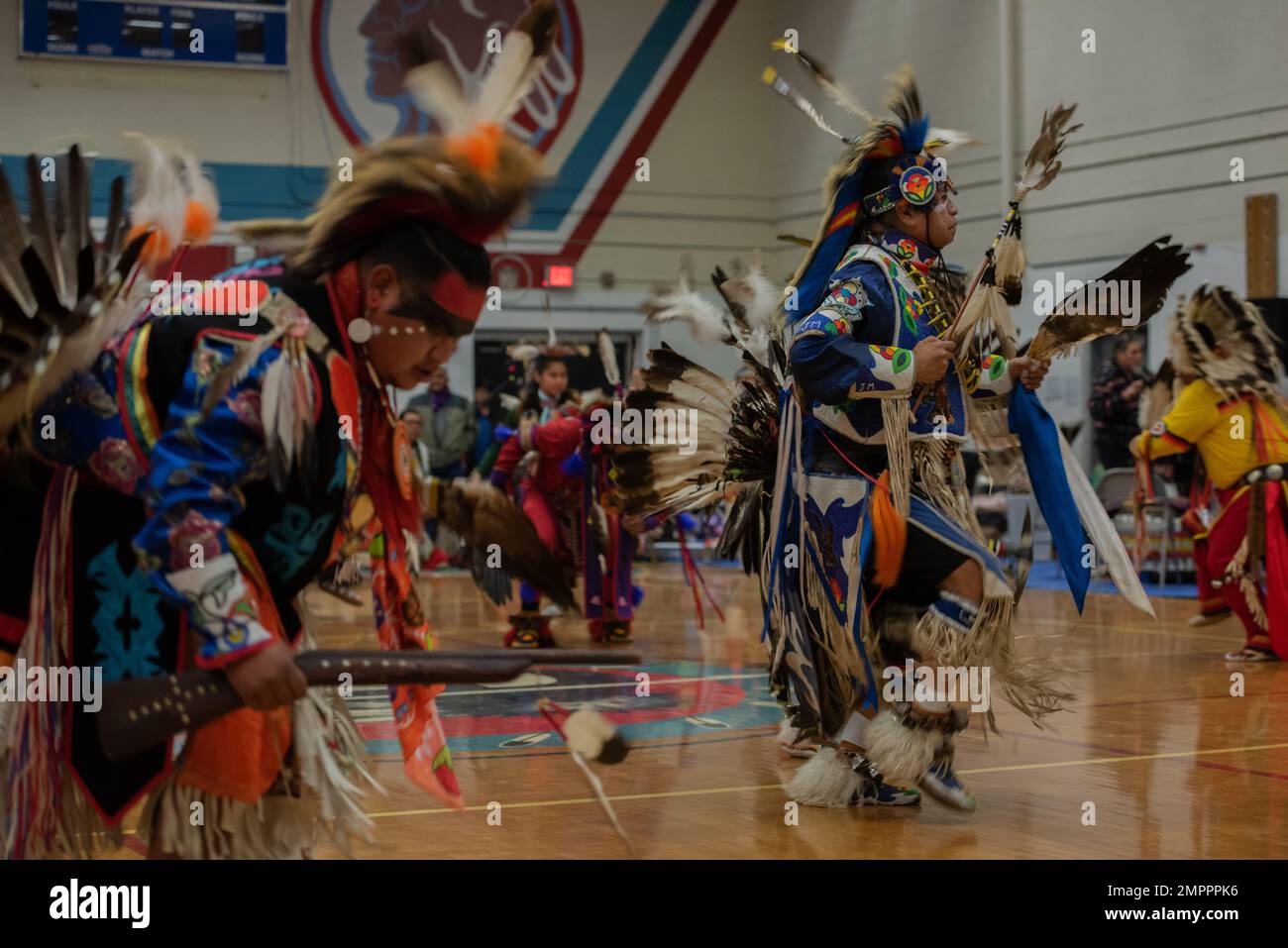 Native American from the Shoshone-Paiute Tribes participate in a Pow ...