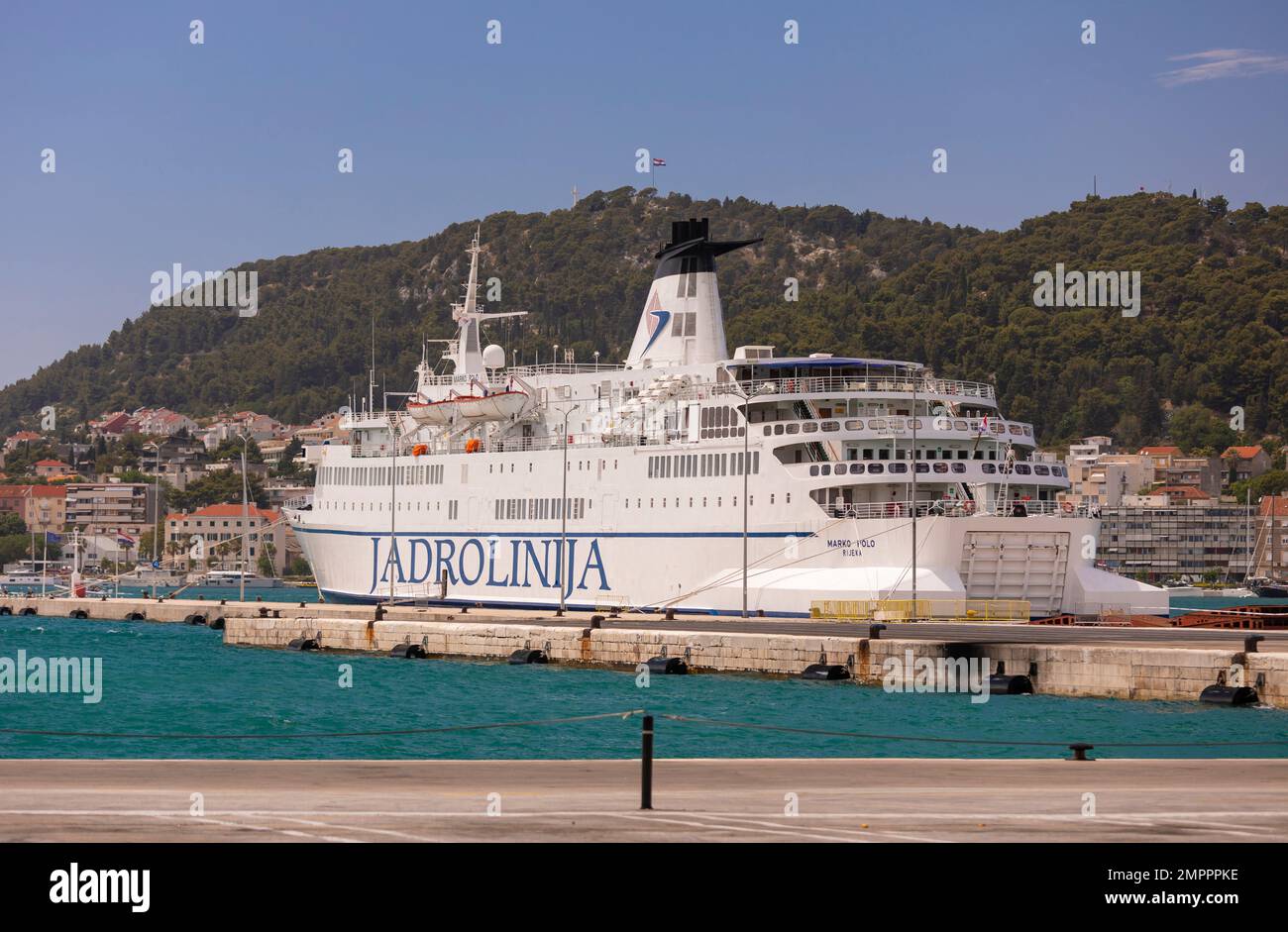 SPLIT, CROATIA, EUROPE - Jadrolinija ferry boat docked in Split marina Stock Photo - Alamy