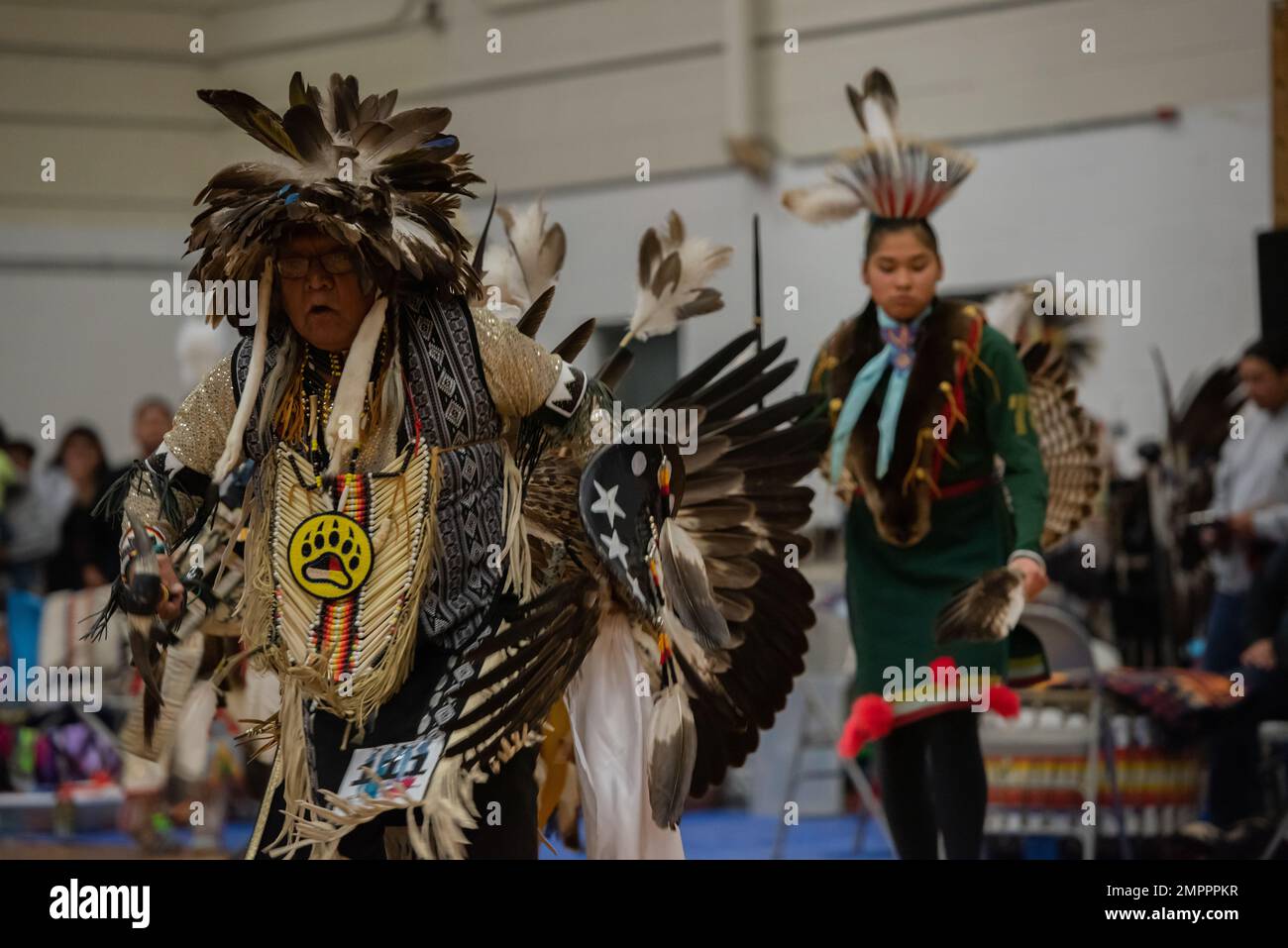 Native American from the Shoshone-Paiute Tribes participate in a Pow ...