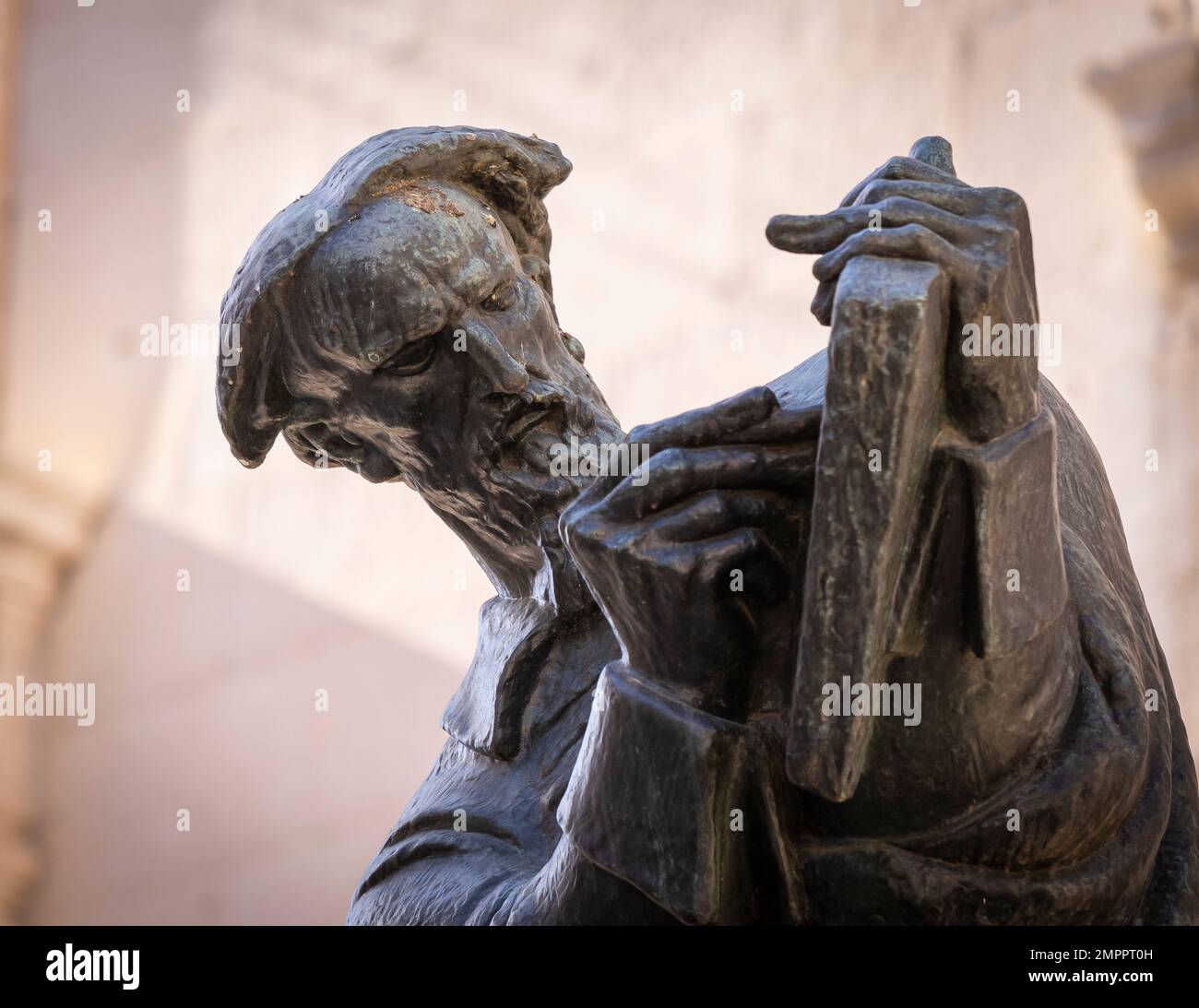 SPLIT, CROATIA, EUROPE - Statue of Marko Marulic, Croatian poet, in old ...