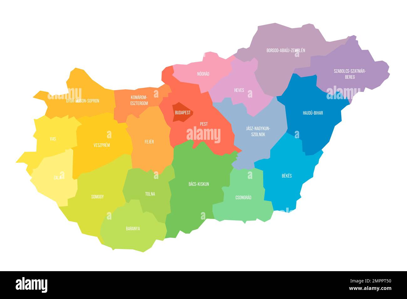 Hungary political map hi-res stock photography and images - Alamy