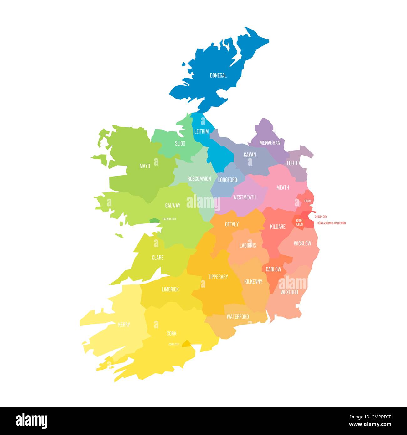 Ireland political map of administrative divisions Stock Vector Image ...