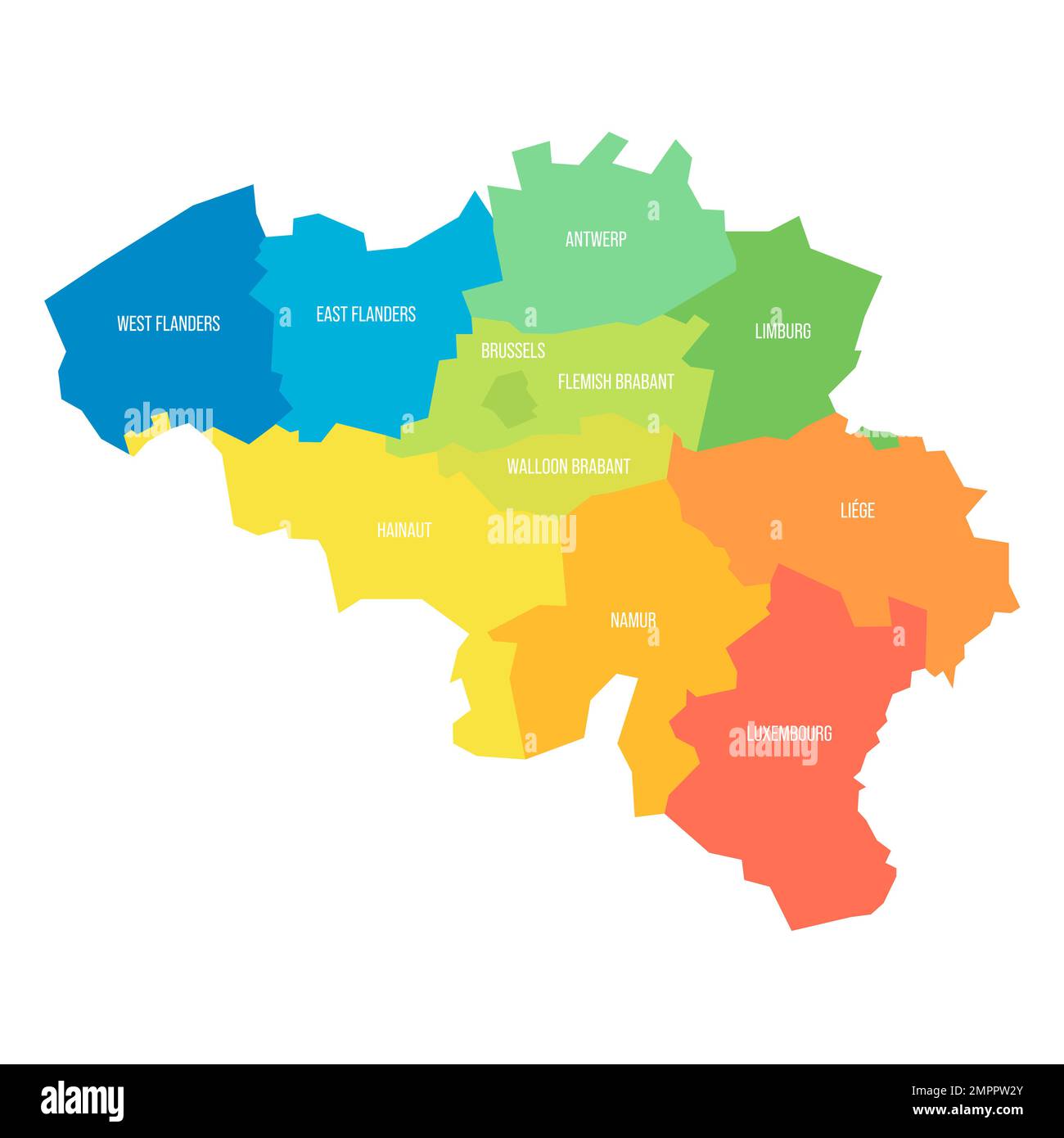 Belgium political map of administrative divisions Stock Vector Image ...