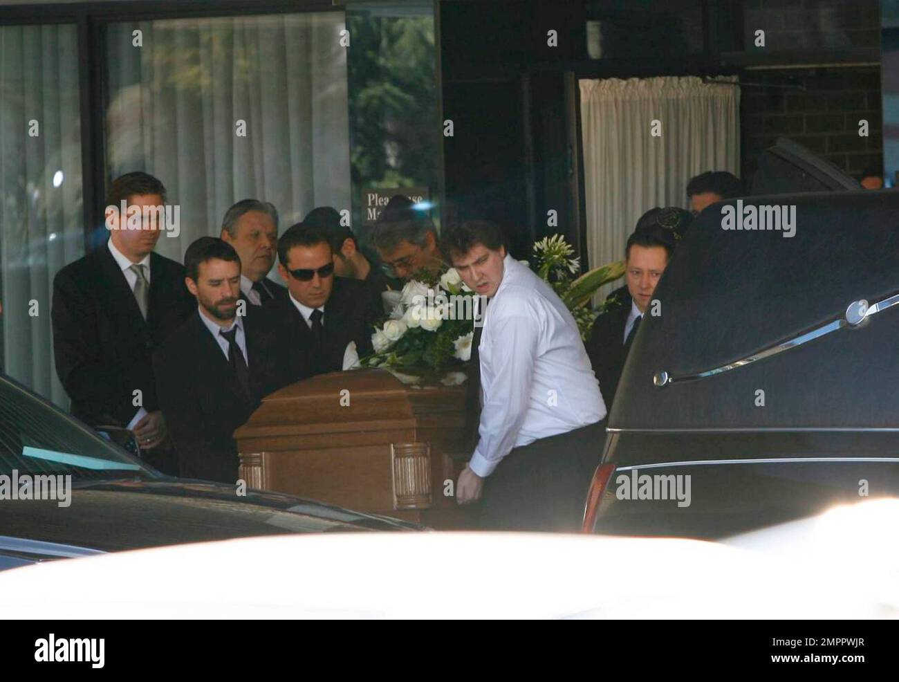 Family and friends gather outside Steeles Memorial Chapel after actor ...