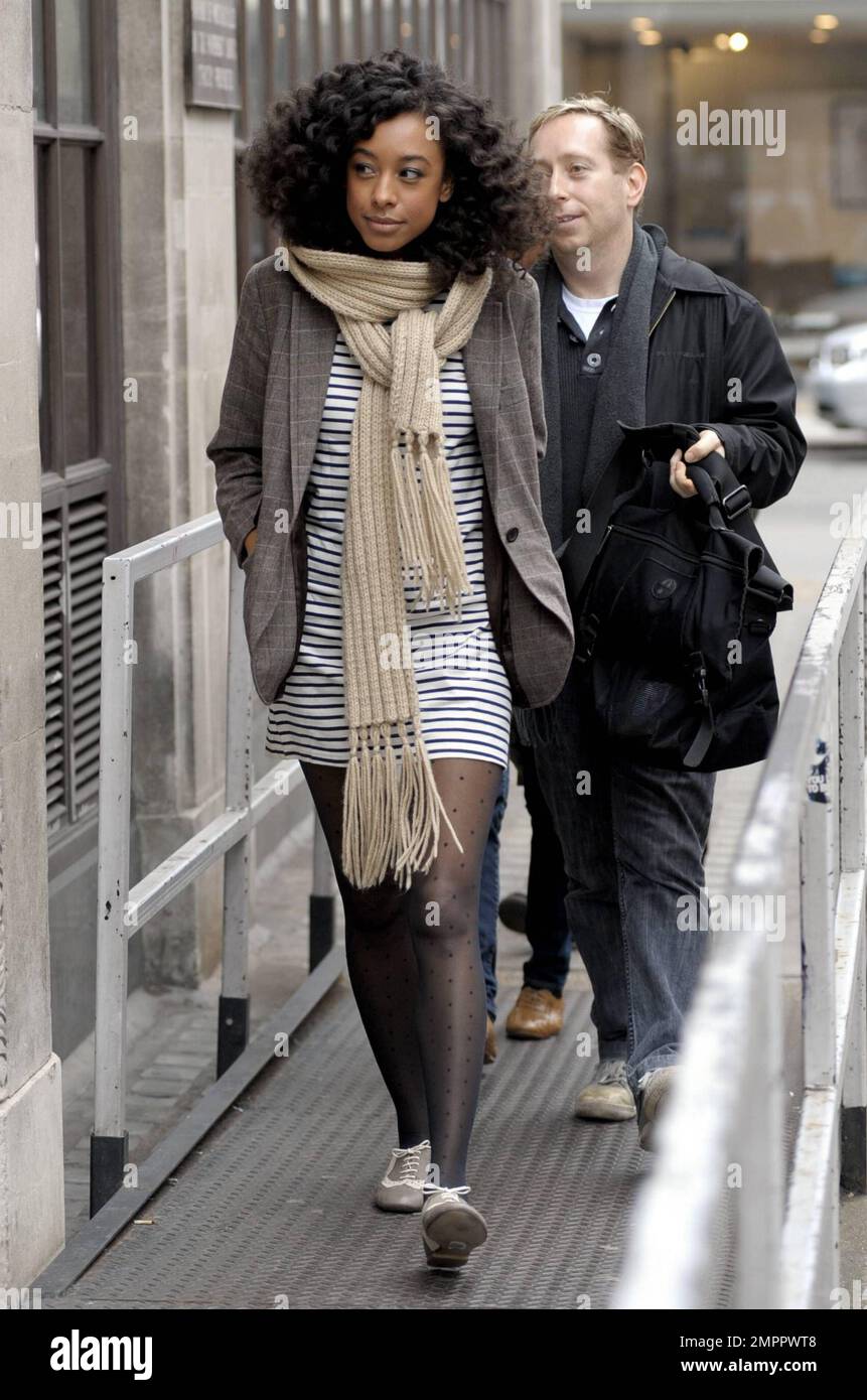 Singer Corinne Bailey Rae arrives at BBC Radio One for an appearance to ...